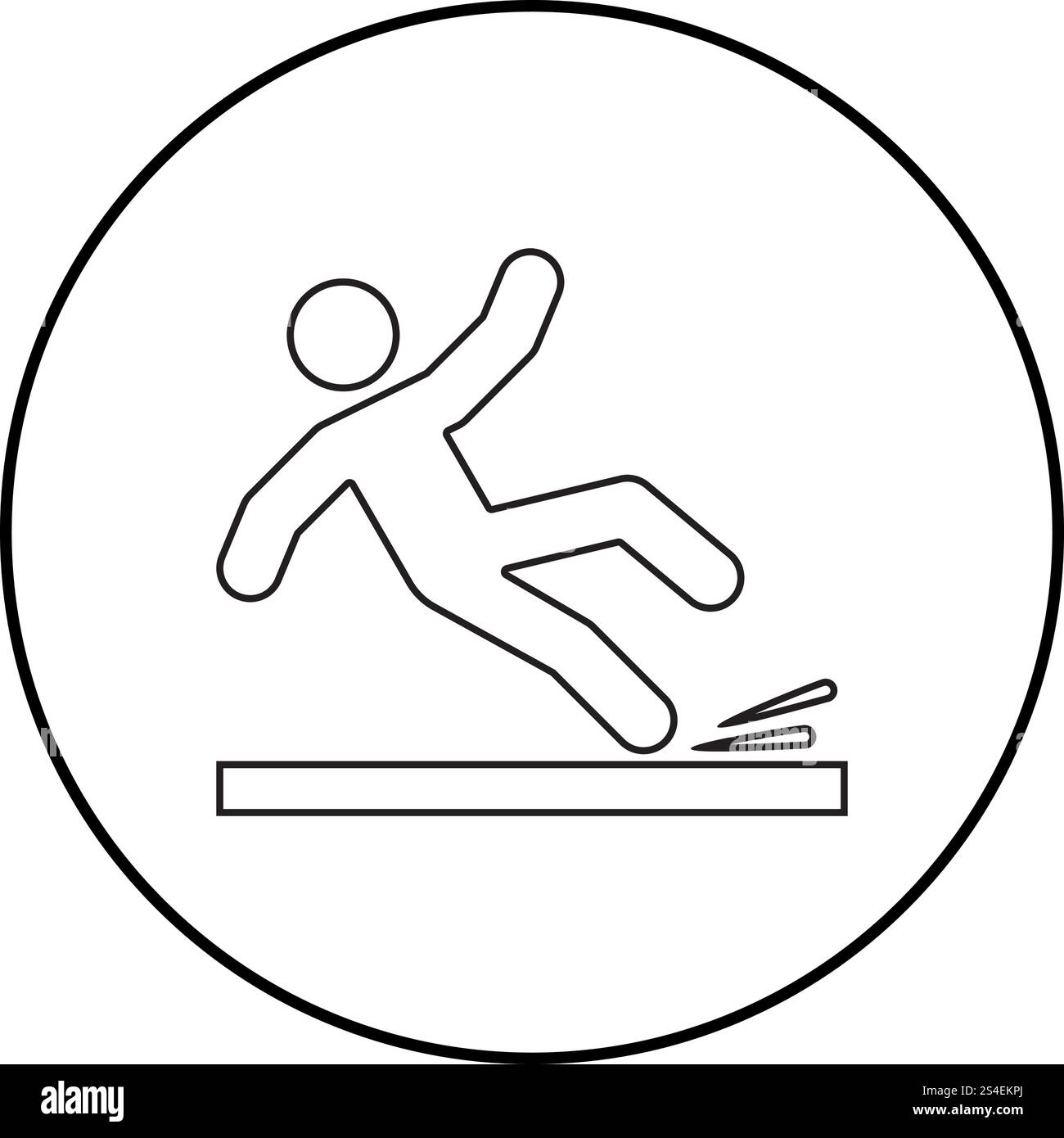 Falling man icon black color outline vector illustration flat style ...