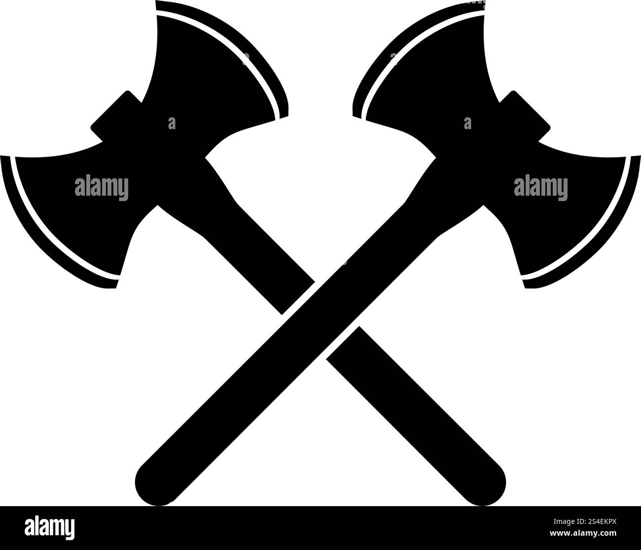 Two double-faced viking axes icon black color vector illustration flat ...