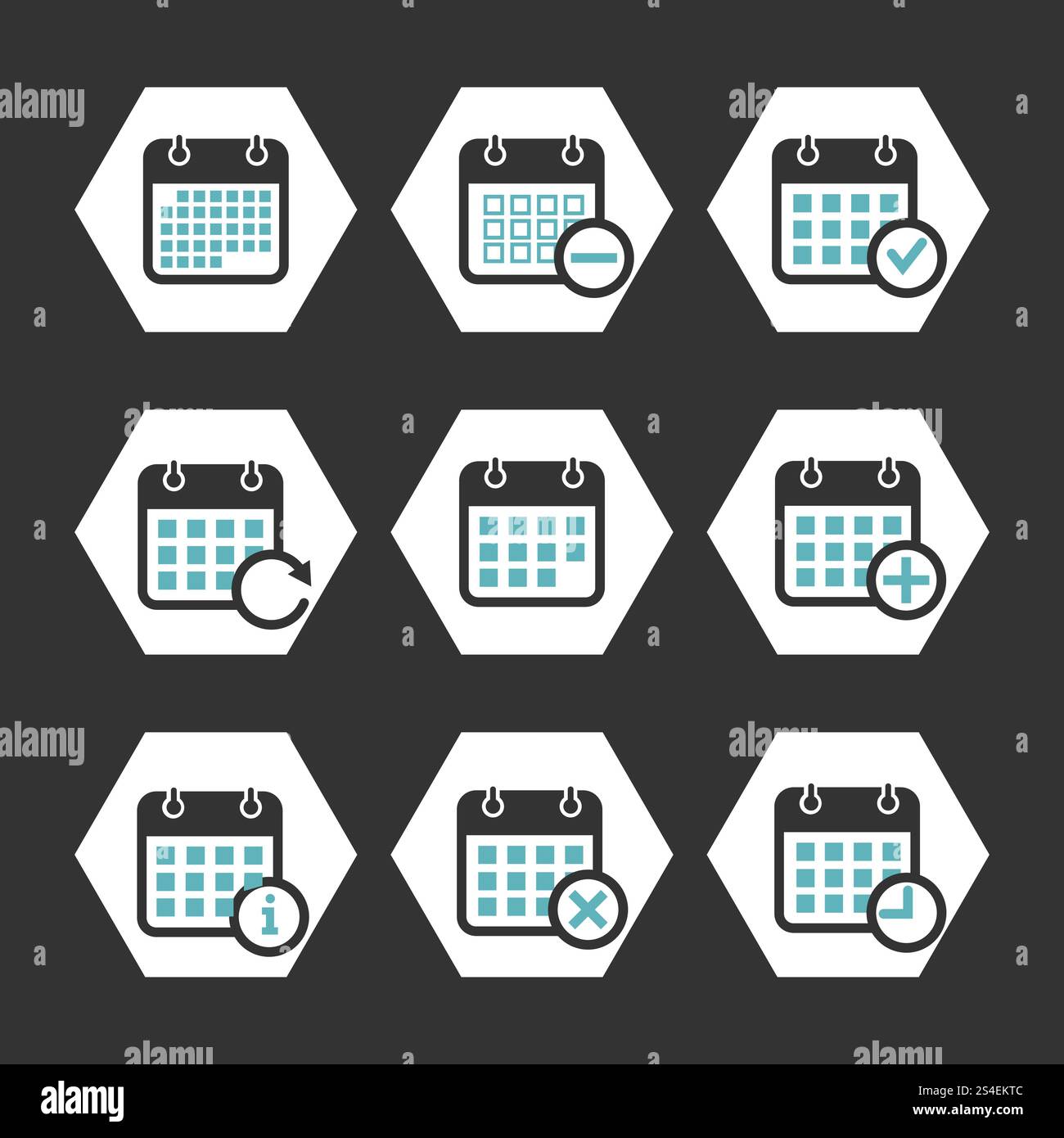 Calendar vector icons with event, progress and other symbols ...