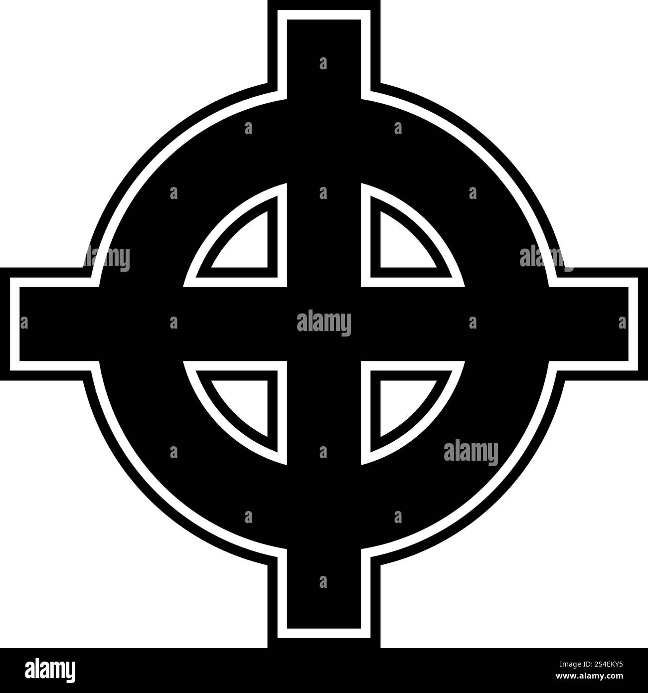 Celtic cross white superiority icon black color vector illustration ...