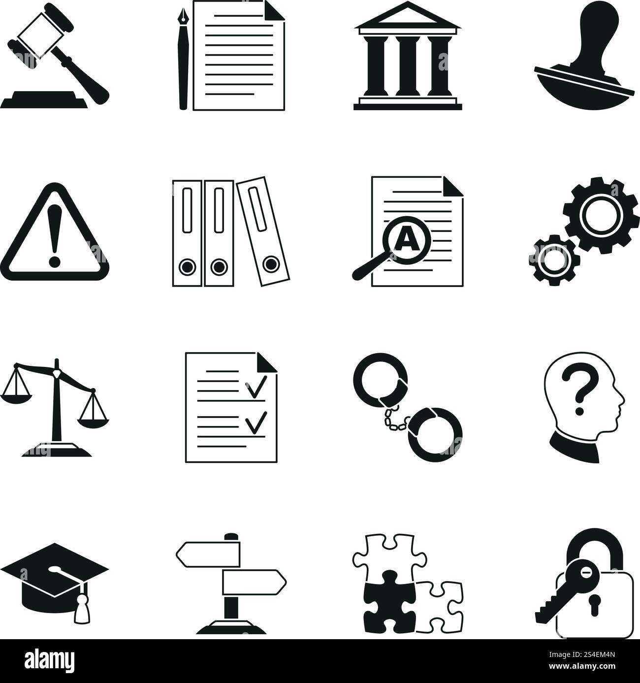 Law consulting, legal compliance vector icons. Policy and regulations ...