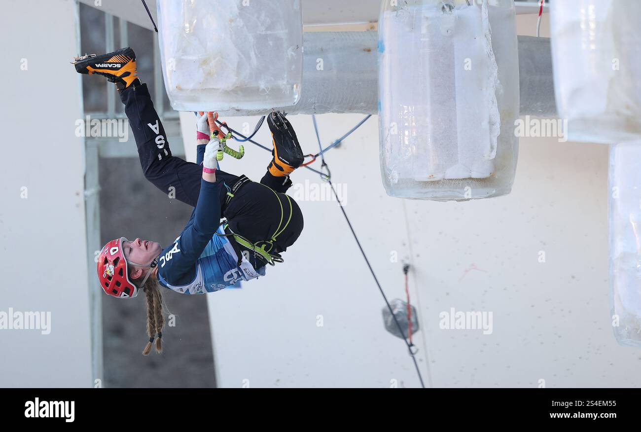 12th Jan, 2025. Ice climbing competition The women's lead quarterfinal ...
