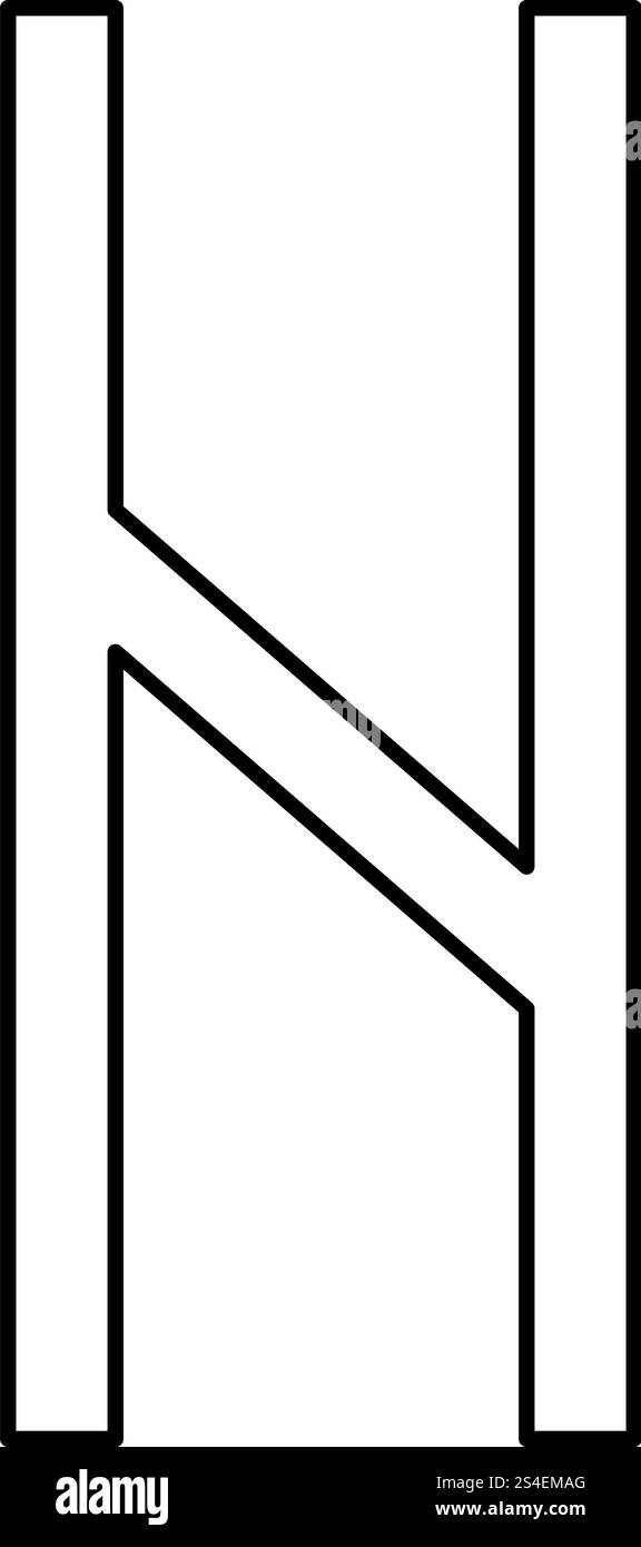 Hagalaz rune Hagall hail havos icon black color vector illustration ...