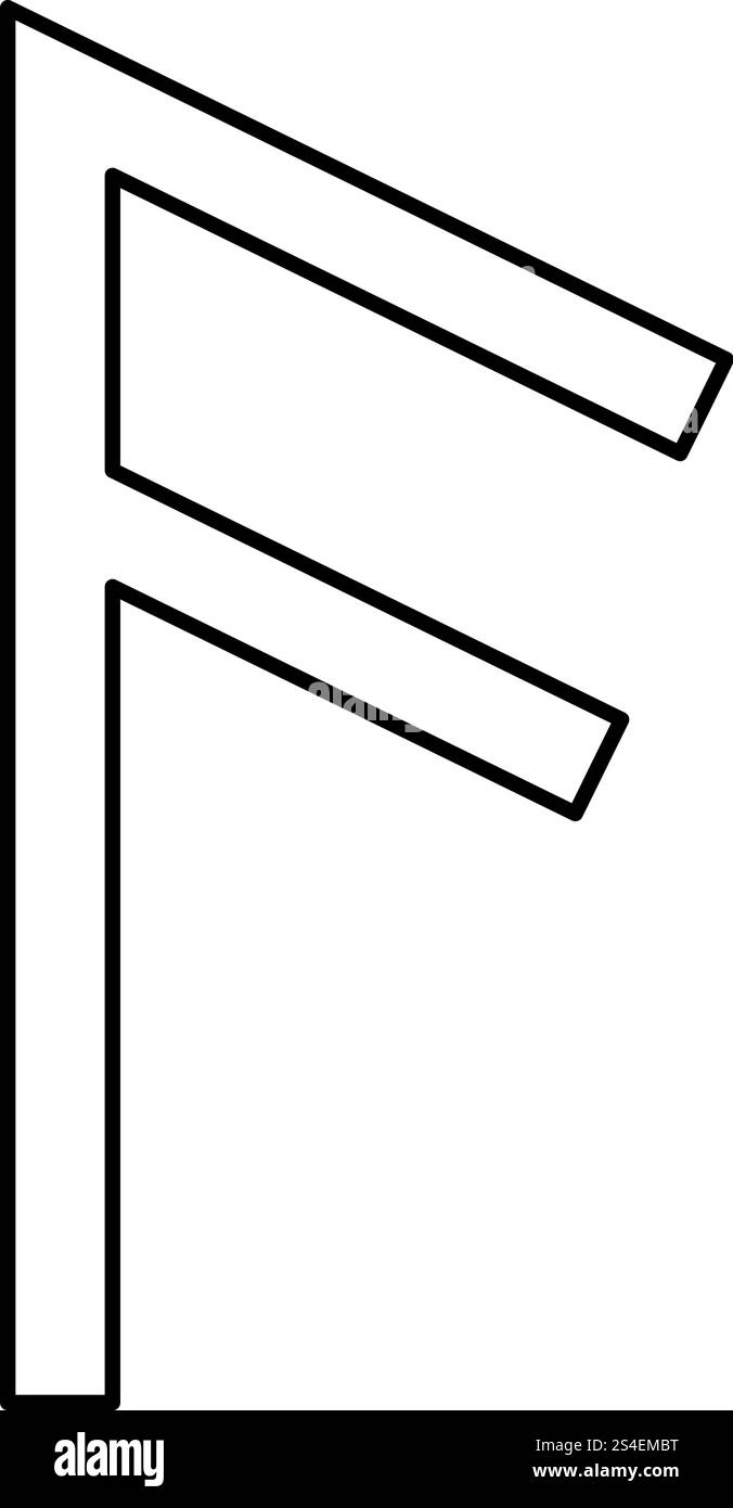 Ancuz rune Asir ash mouth icon black color vector illustration flat ...