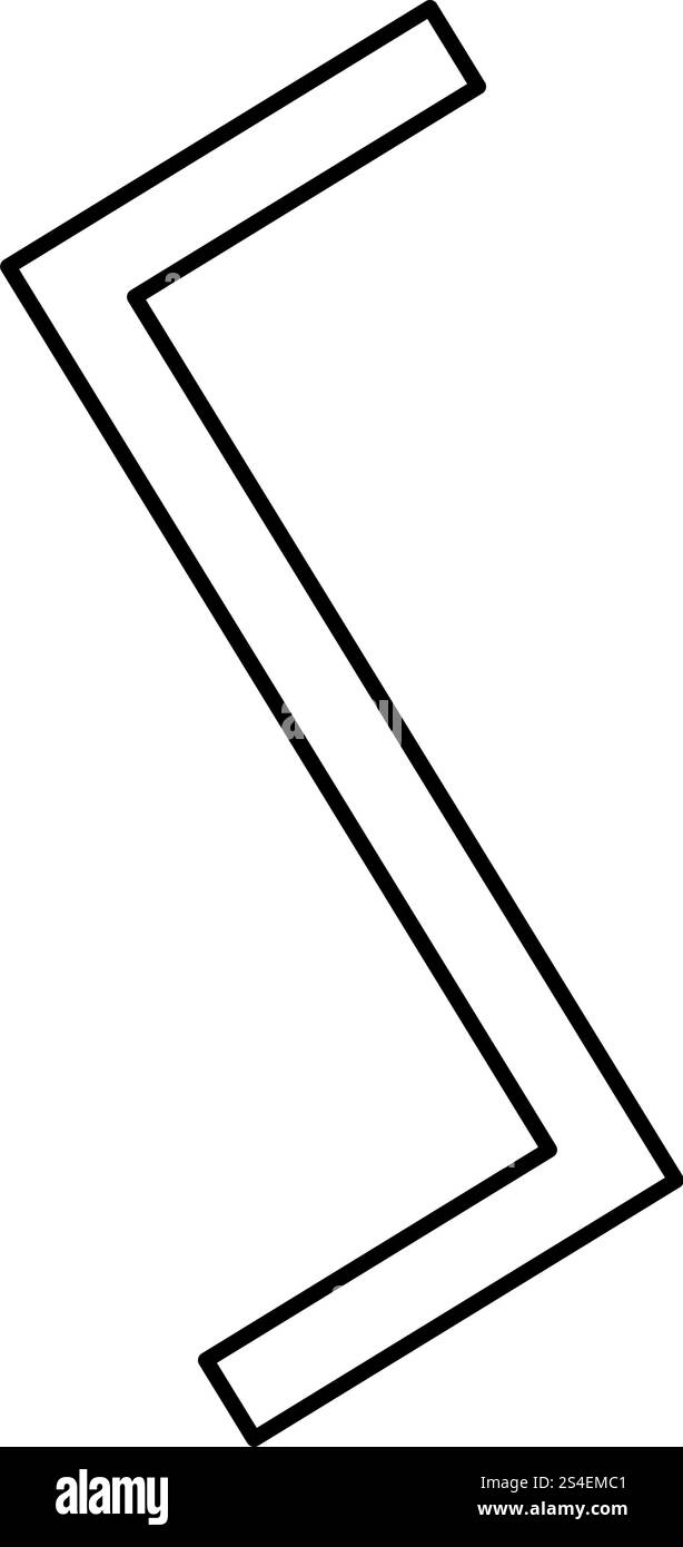 Sowull rune sol sun symbol icon black color vector illustration flat ...