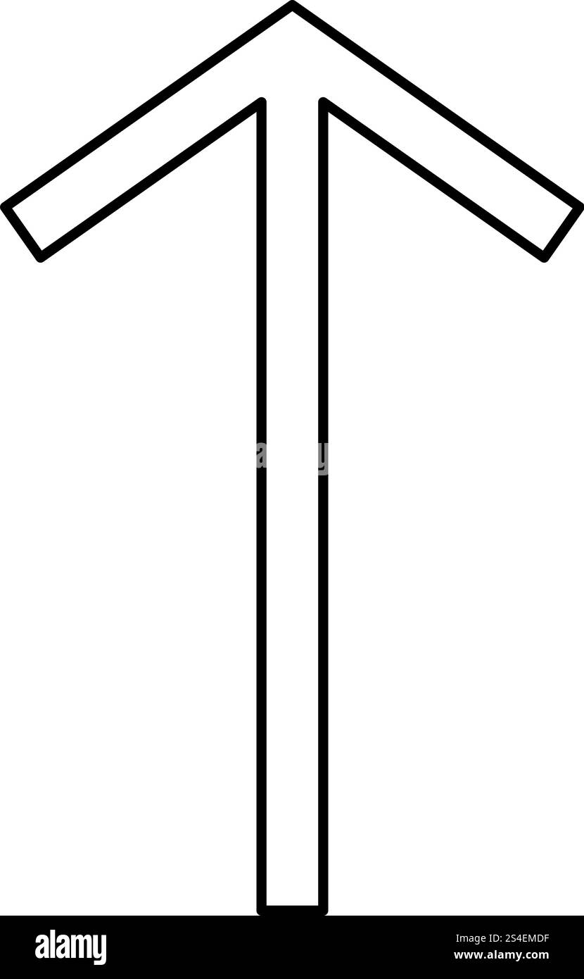 Teiwaz rune Telwaz tyr warrior symbol icon black color vector ...