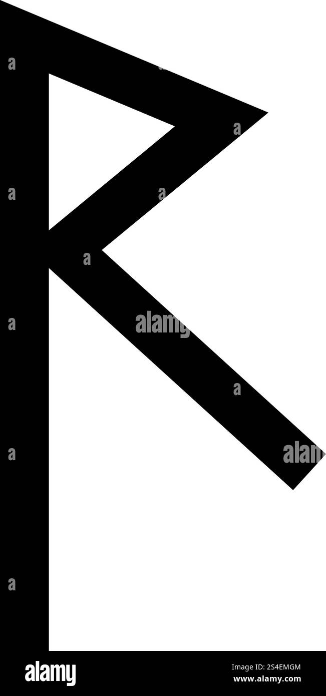 Raido rune raid symbol road icon black color vector illustration flat ...