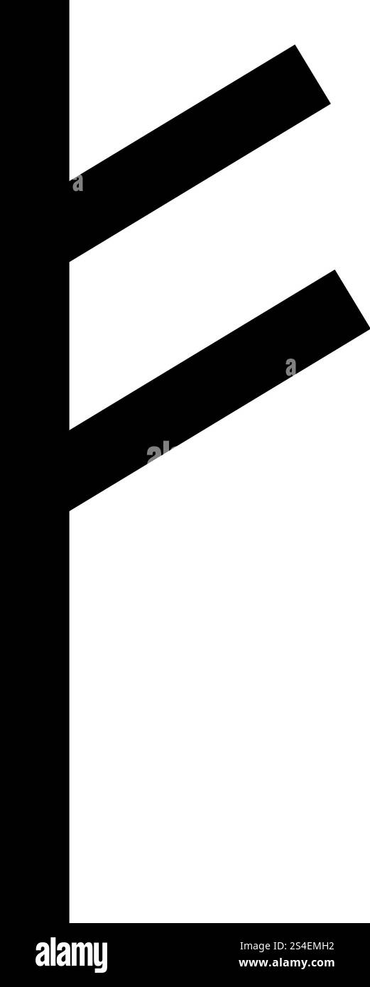 Fehu rune F symbol feoff own wealth icon black color vector ...