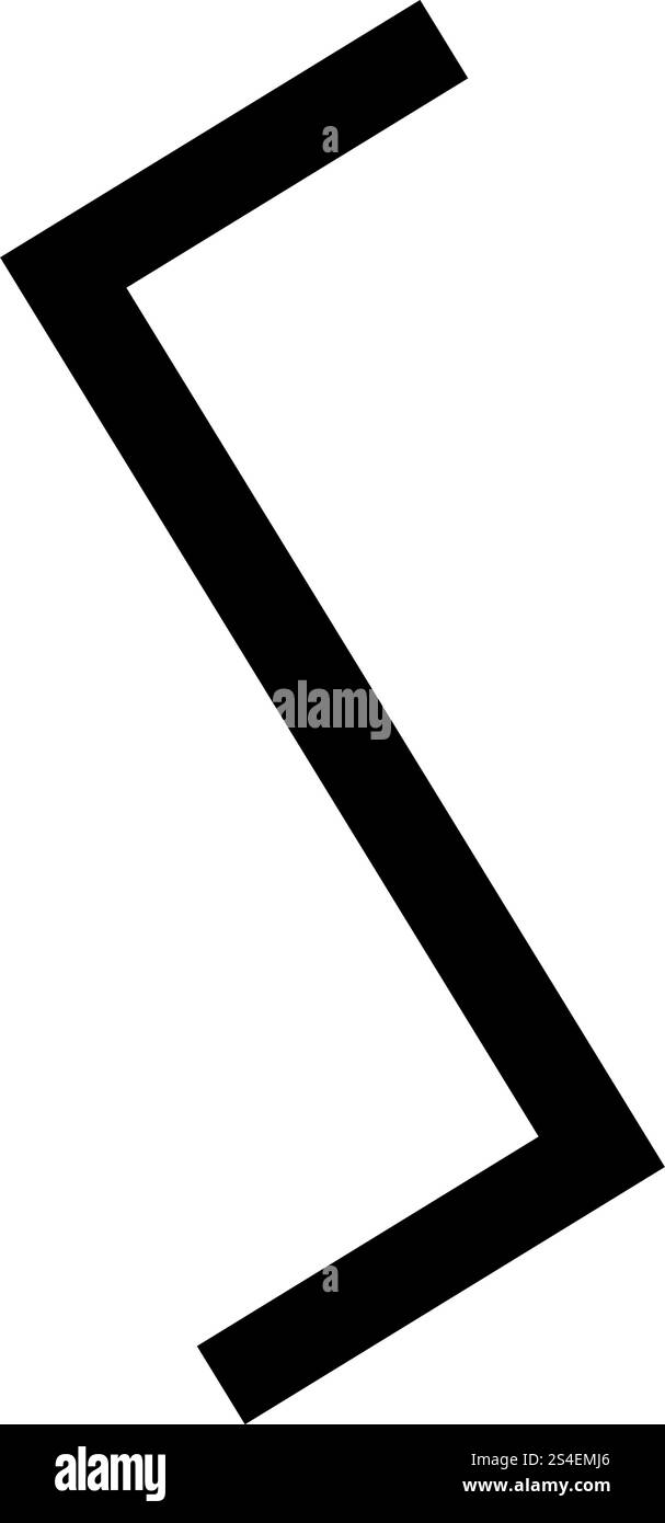 Sowull rune sol sun symbol icon black color vector illustration flat ...