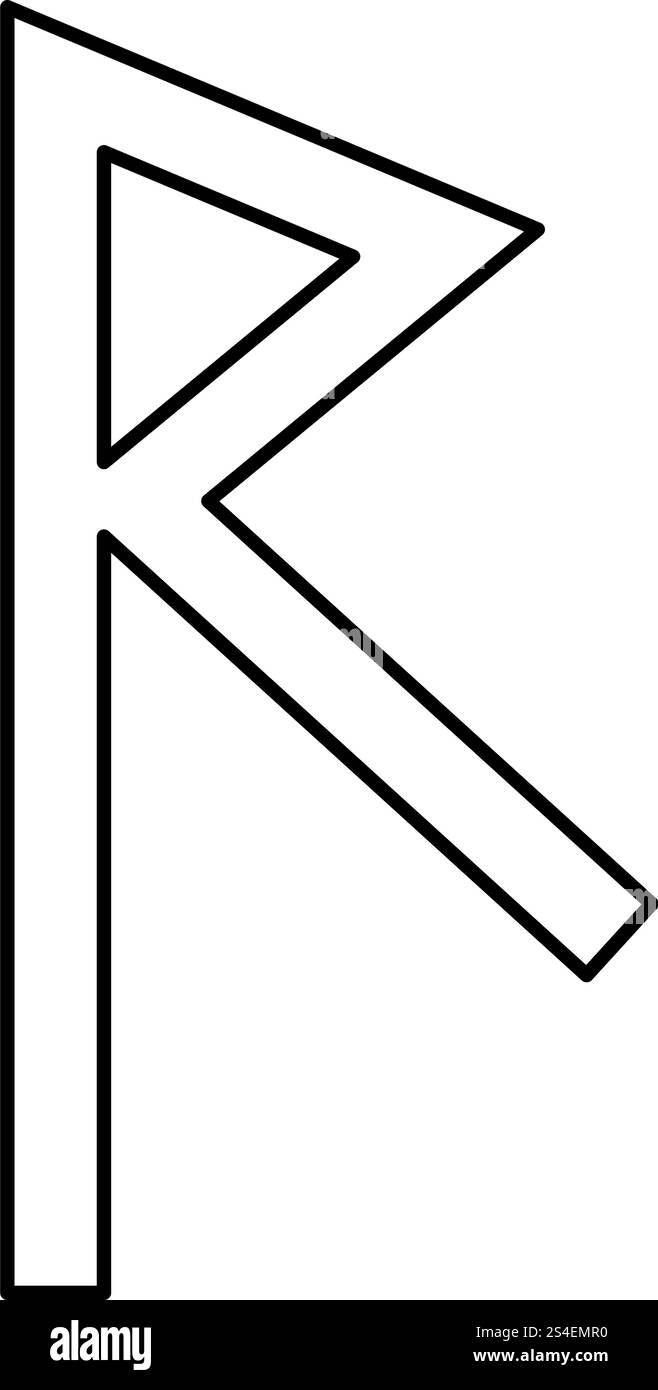 Raido rune raid symbol road icon black color vector illustration flat ...