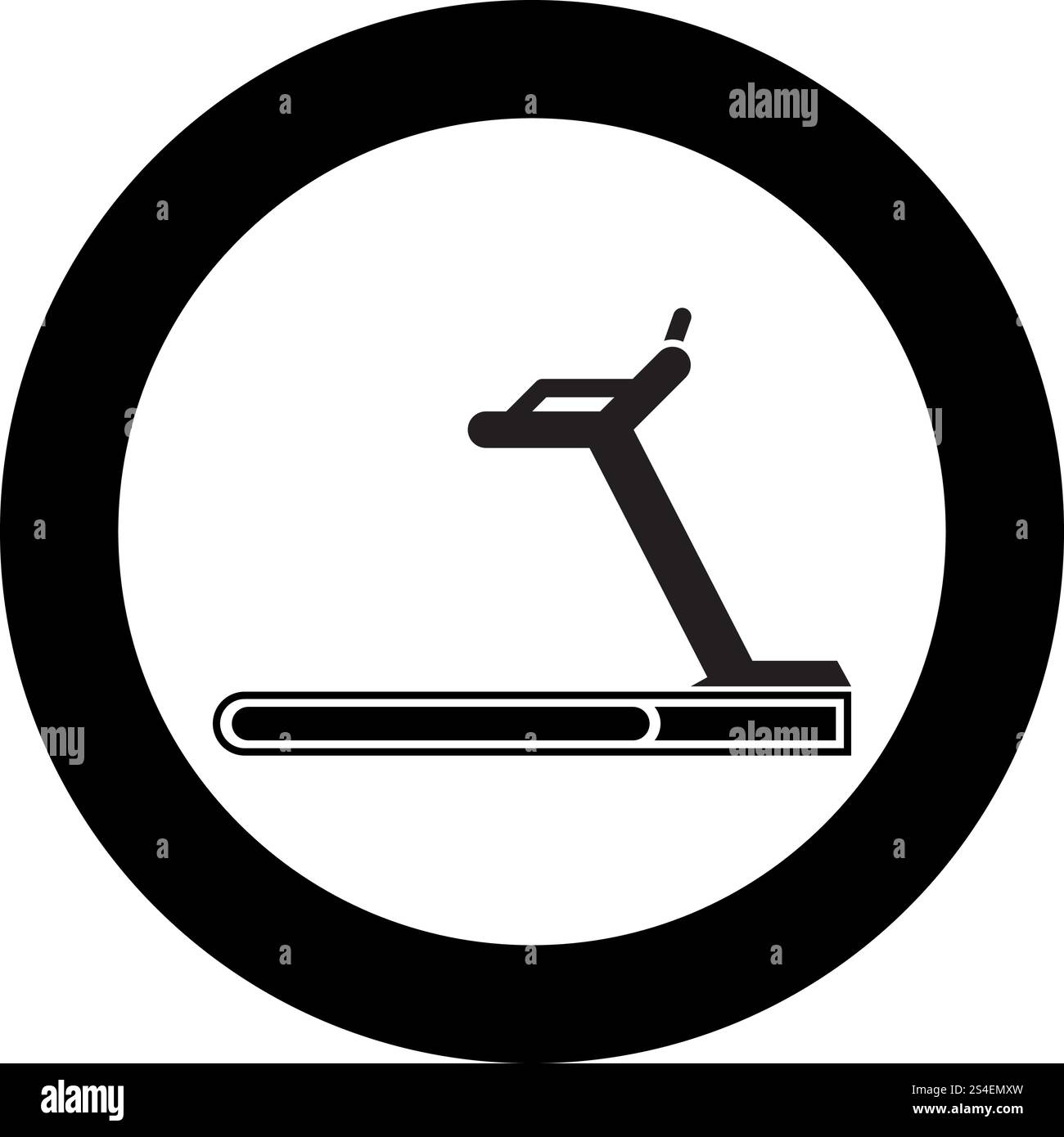 Treadmill machine icon black color vector illustration flat style simple imagein circle round ...