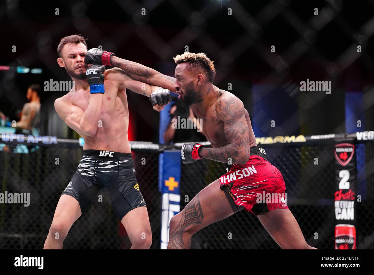 LAS VEGAS, NV - JANUARY 11: Jose Johnson and Felipe Bunes meet in the ...
