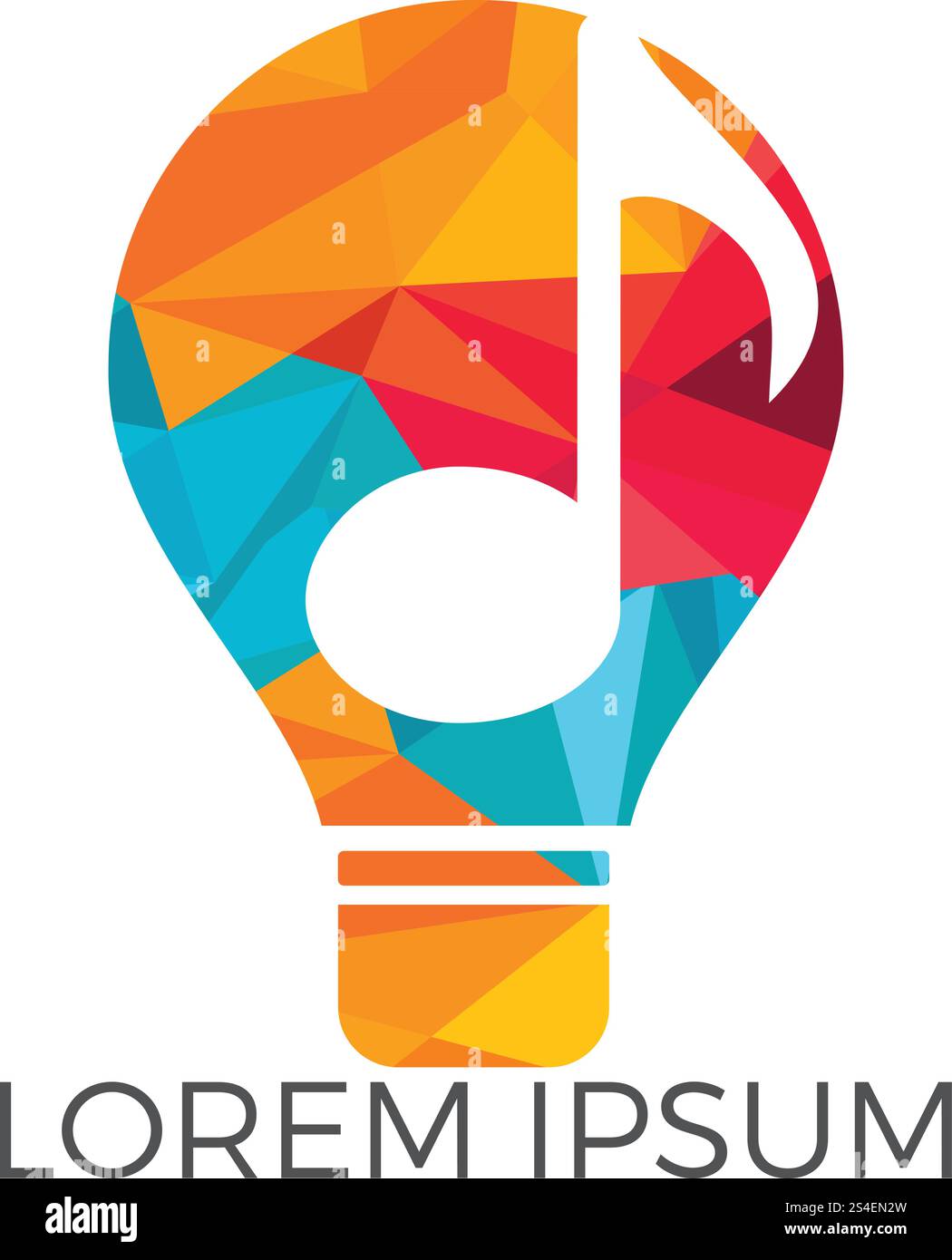 Creative music note sign and light bulb symbol. Creative idea and ...