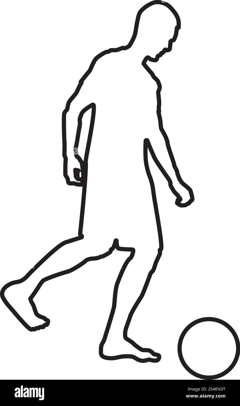 Man kicks the ball silhouette Soccer player kicking ball side view icon ...