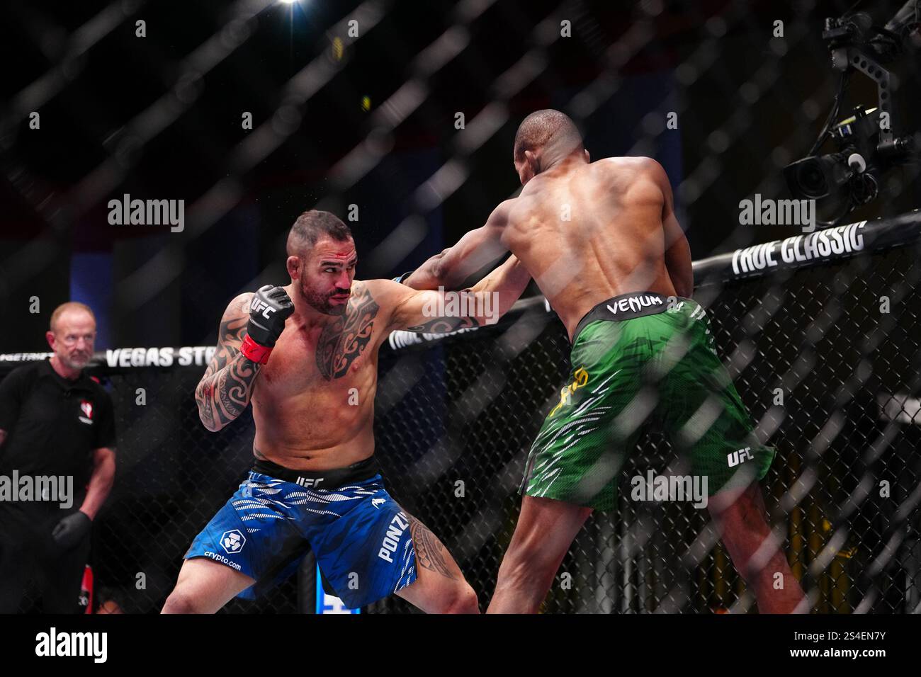 LAS VEGAS, NV - JANUARY 11: Santiago Ponzinibbio and Carlston Harris ...