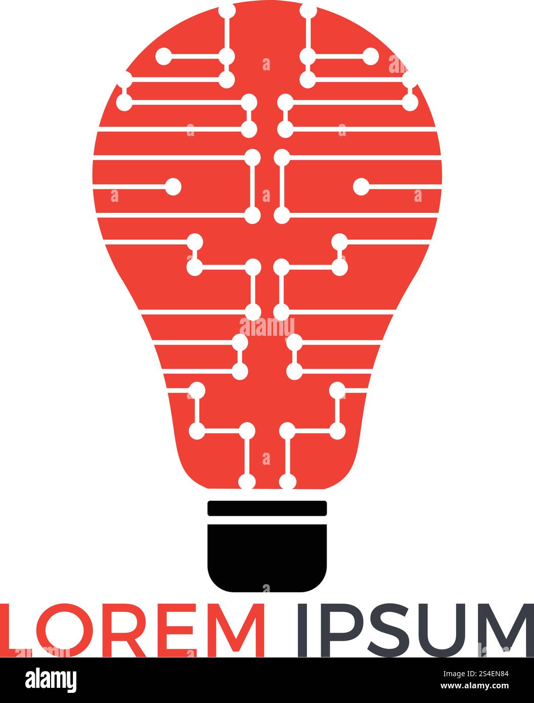 Bulb lamp and networking technology logo design. Innovation idea tech ...