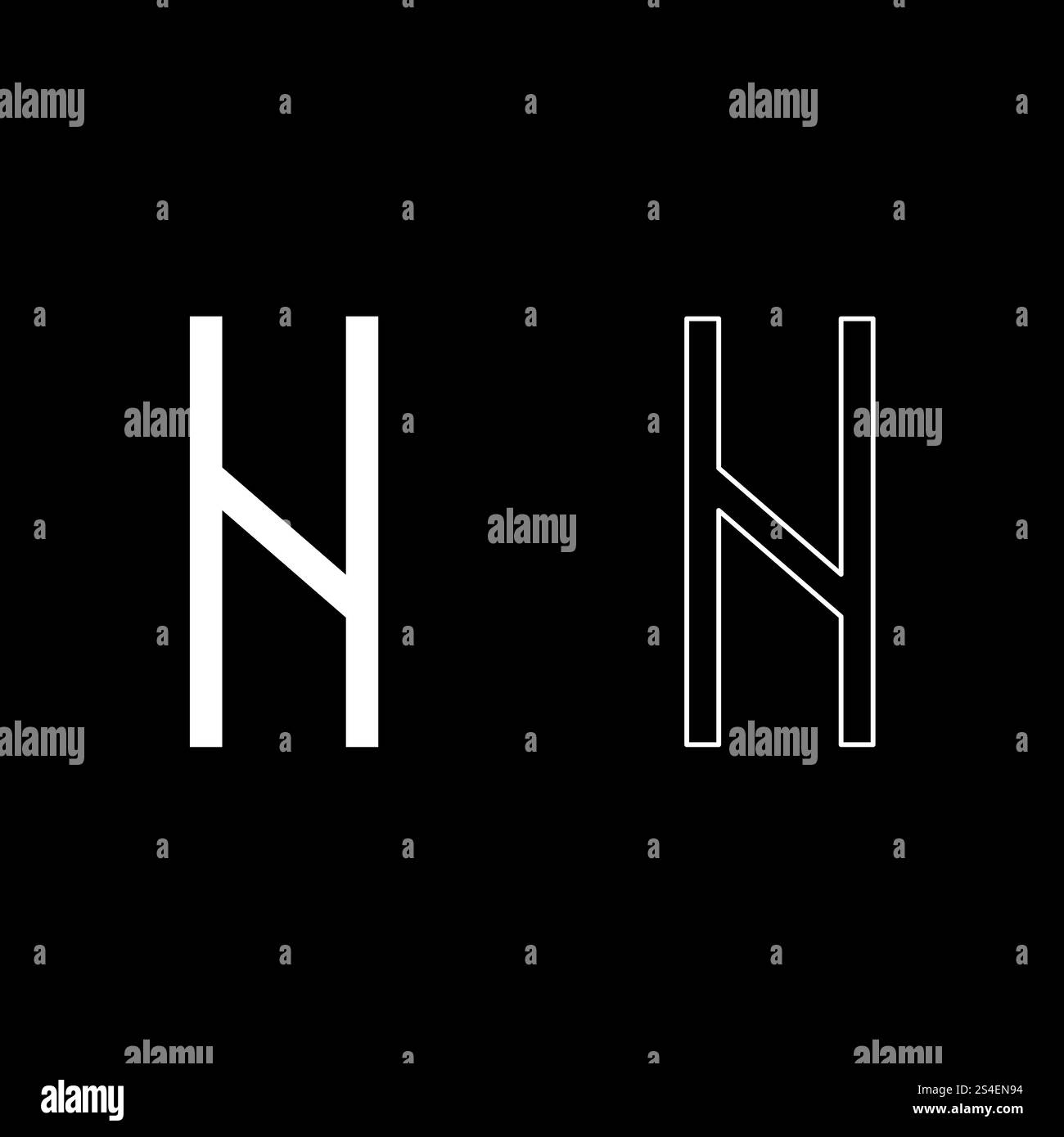 Hagalaz rune Hagall hail havos icon set white color illustration flat ...
