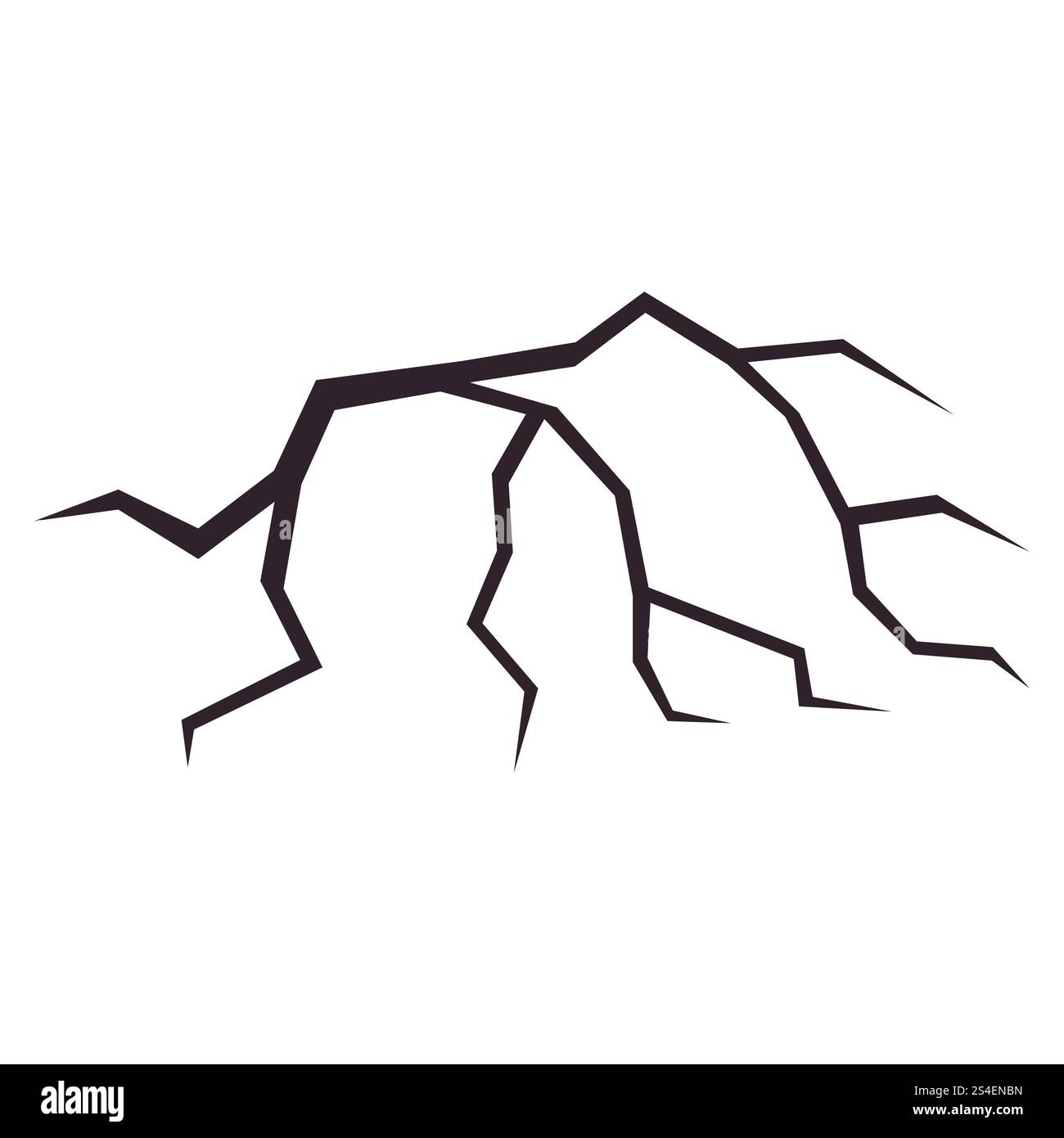 Broken wall or other surface with a crack. Textured damage. Breaks from ...