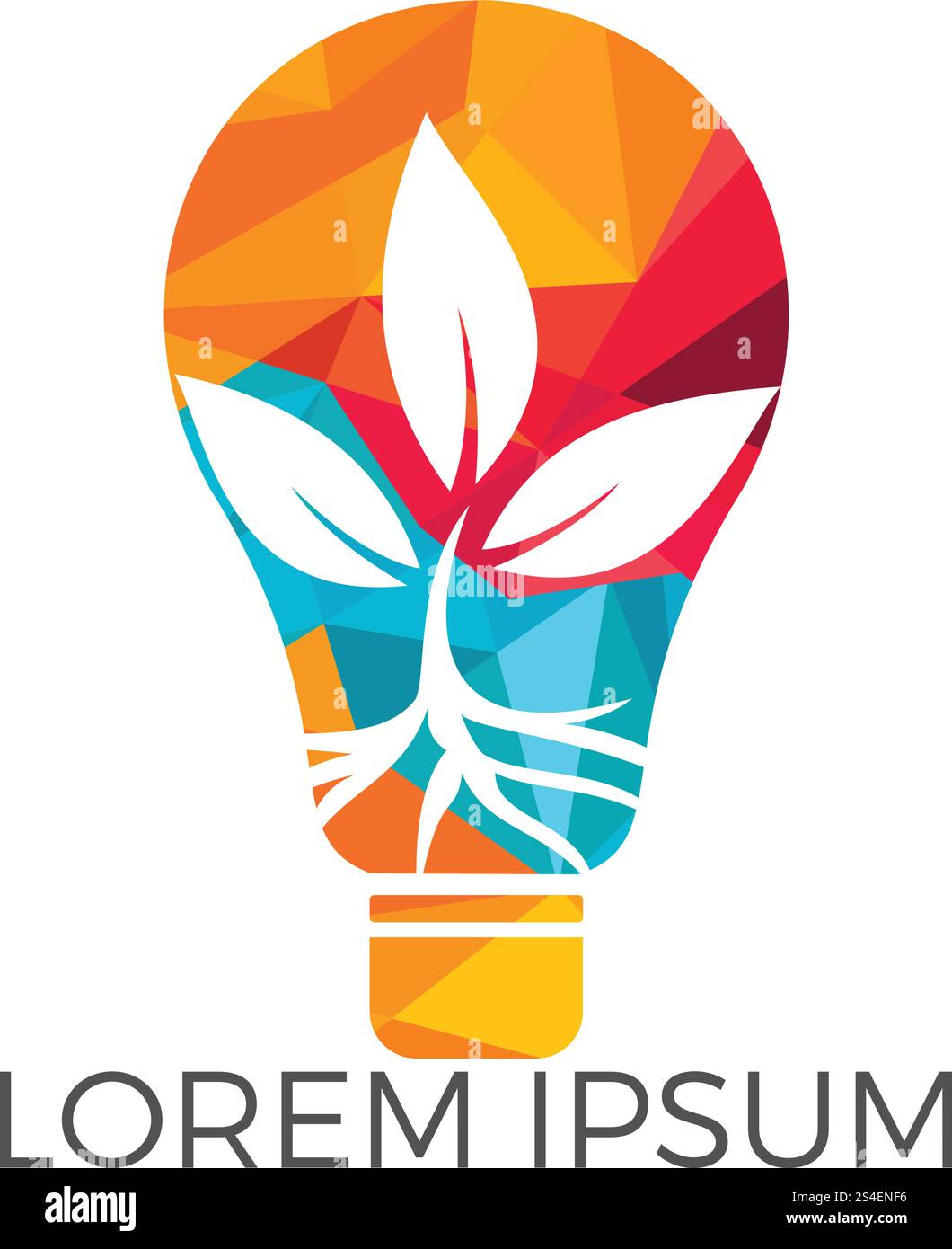 Logo template with plant growing inside light bulb. Ecology, growth ...