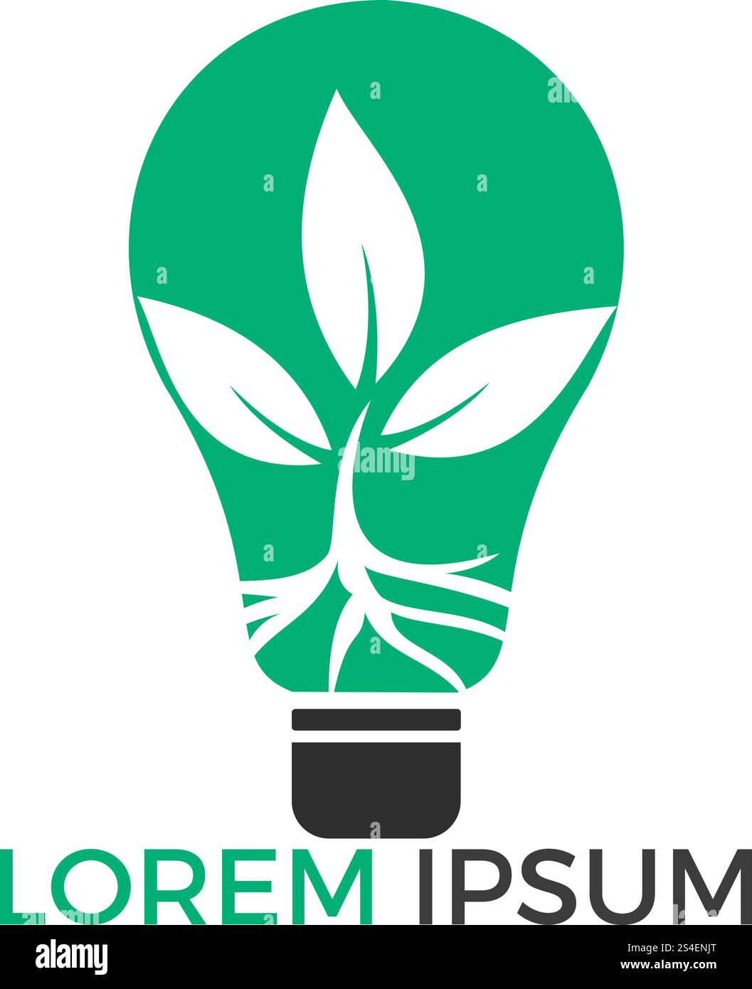 Logo template with plant growing inside light bulb. Ecology, growth ...