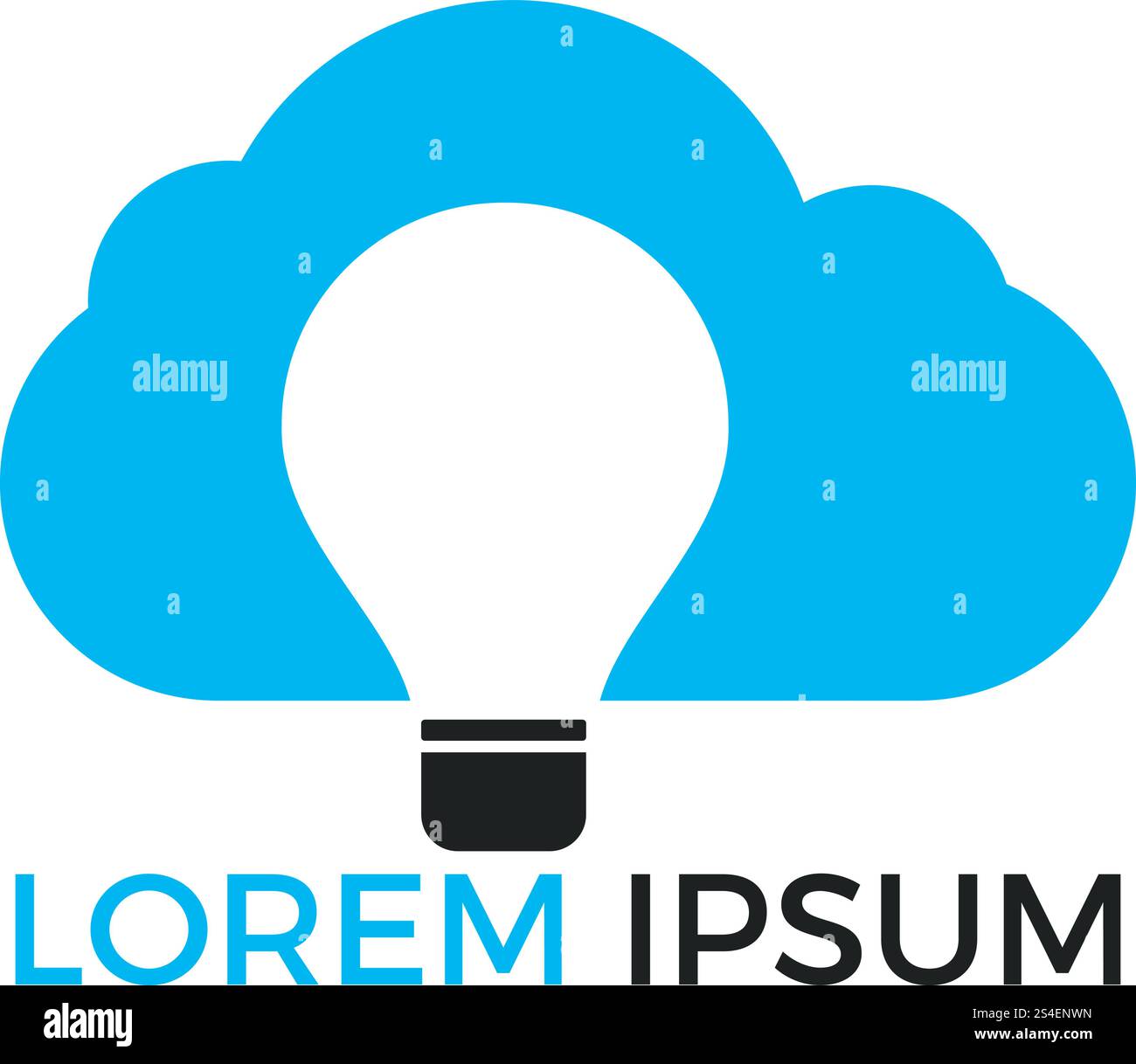 Lightbulb Cloud Logo Design. Idea cloud logo template with an abstract ...
