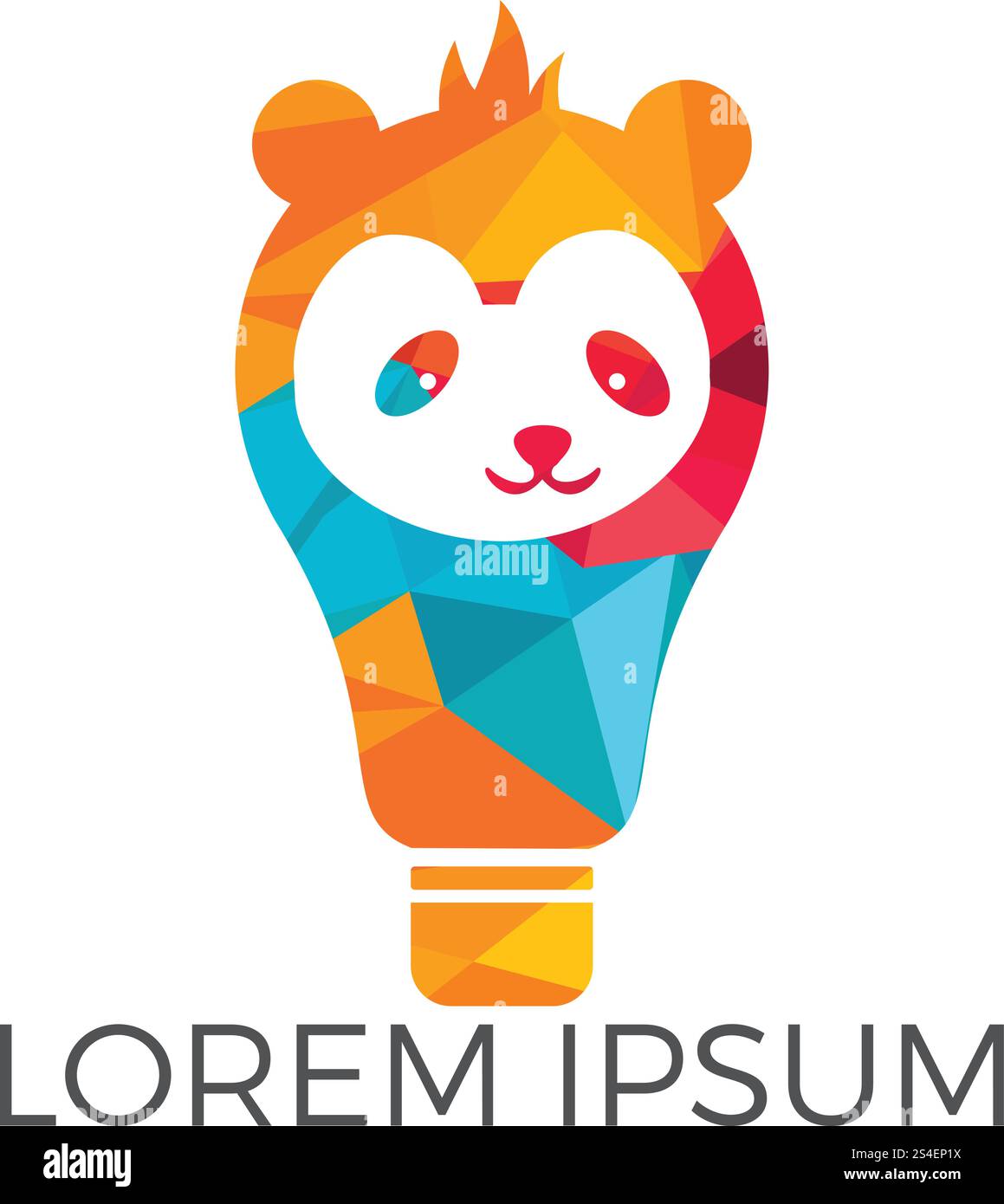 Light bulb panda shape logo design. Creative animal and zoo ideas ...