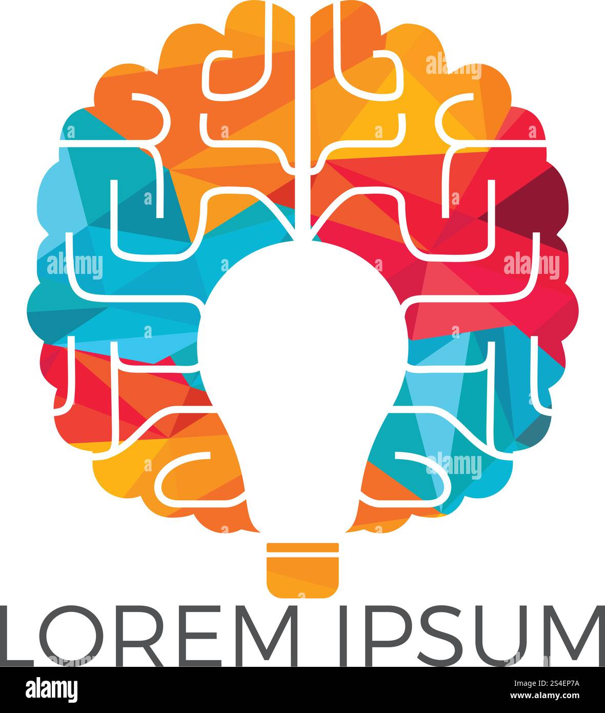 Bulb and brain logo design. Creative light bulb idea brain vector icon ...