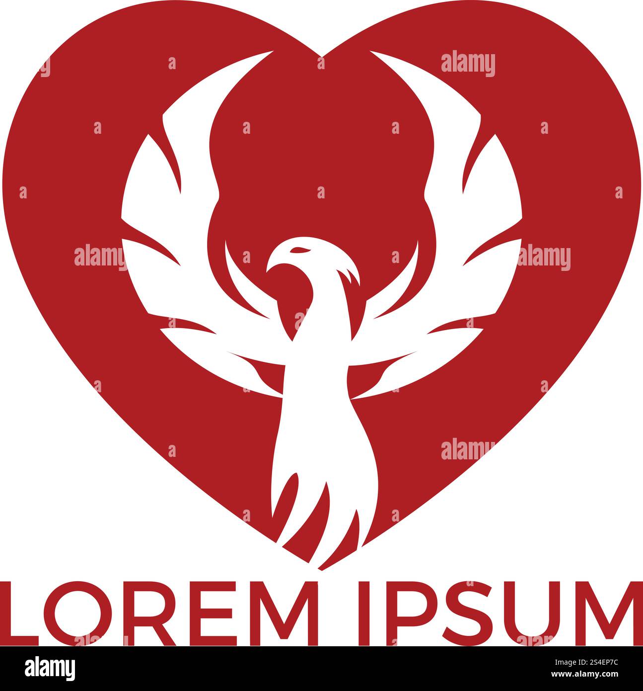 Phoenix Heart Logo Design. Best phoenix bird logo design Stock Vector ...