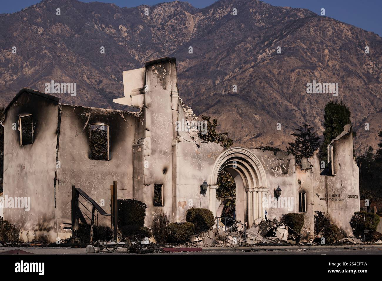 Altadena, USA. 11th Jan, 2025. Fire aftermath in the community of ...
