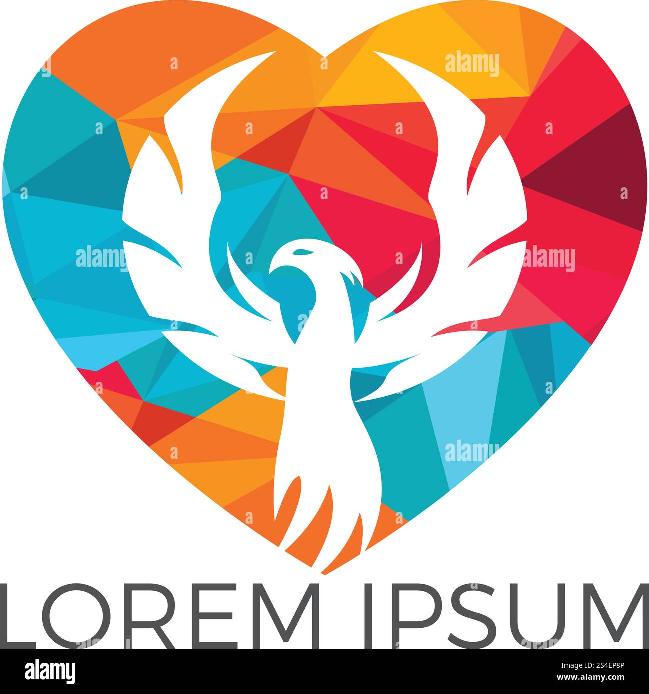 Phoenix Heart Logo Design. Best phoenix bird logo design Stock Vector ...