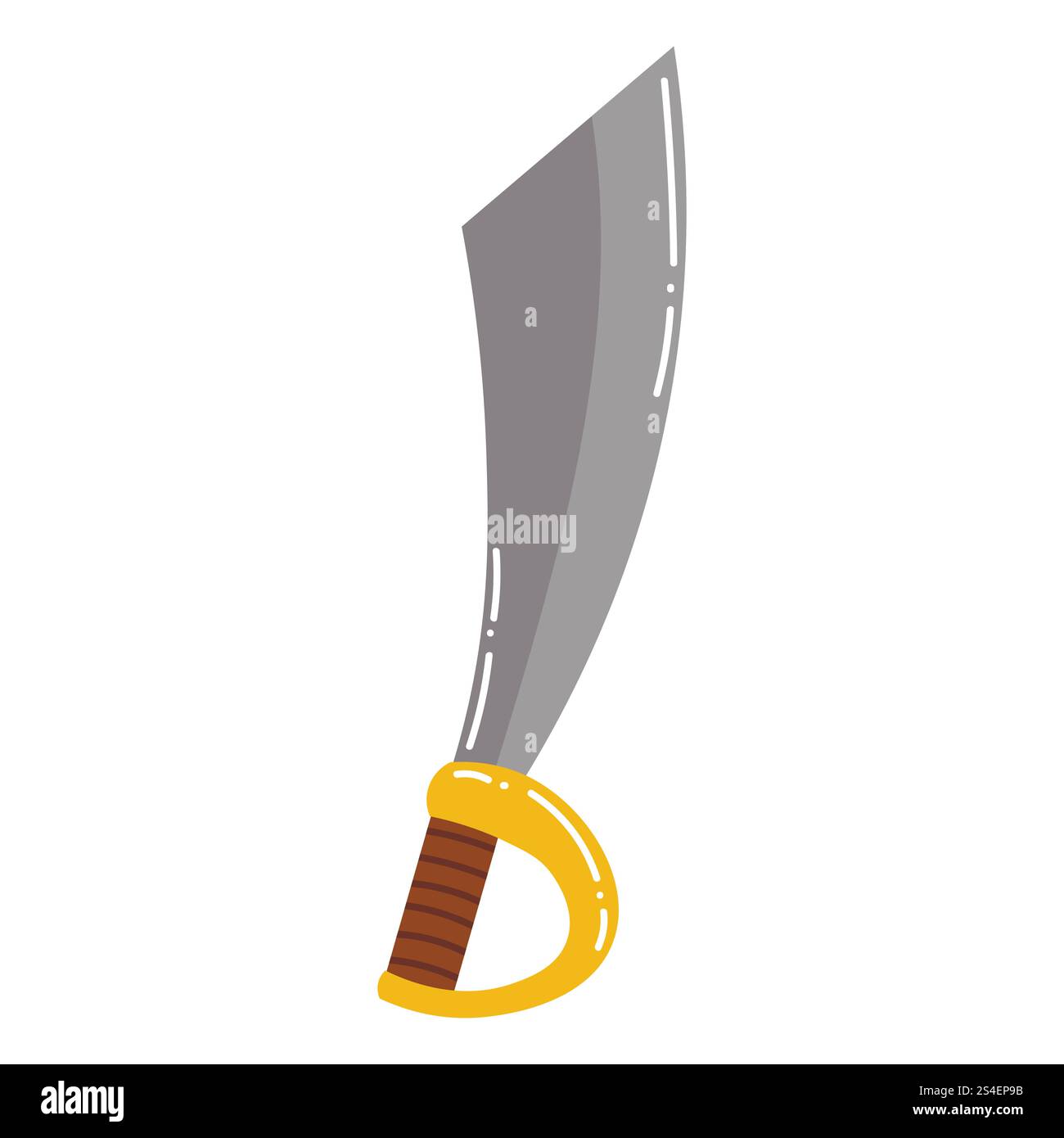 Cartoon pirate sword in flat style. Pirate saber for attacking other ...