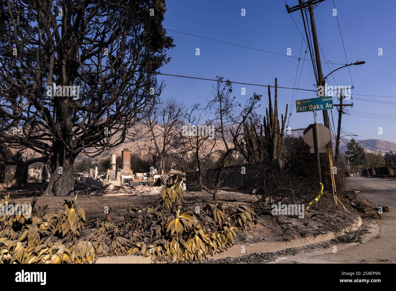 Altadena, USA. 11th Jan, 2025. Fire aftermath in the community of ...