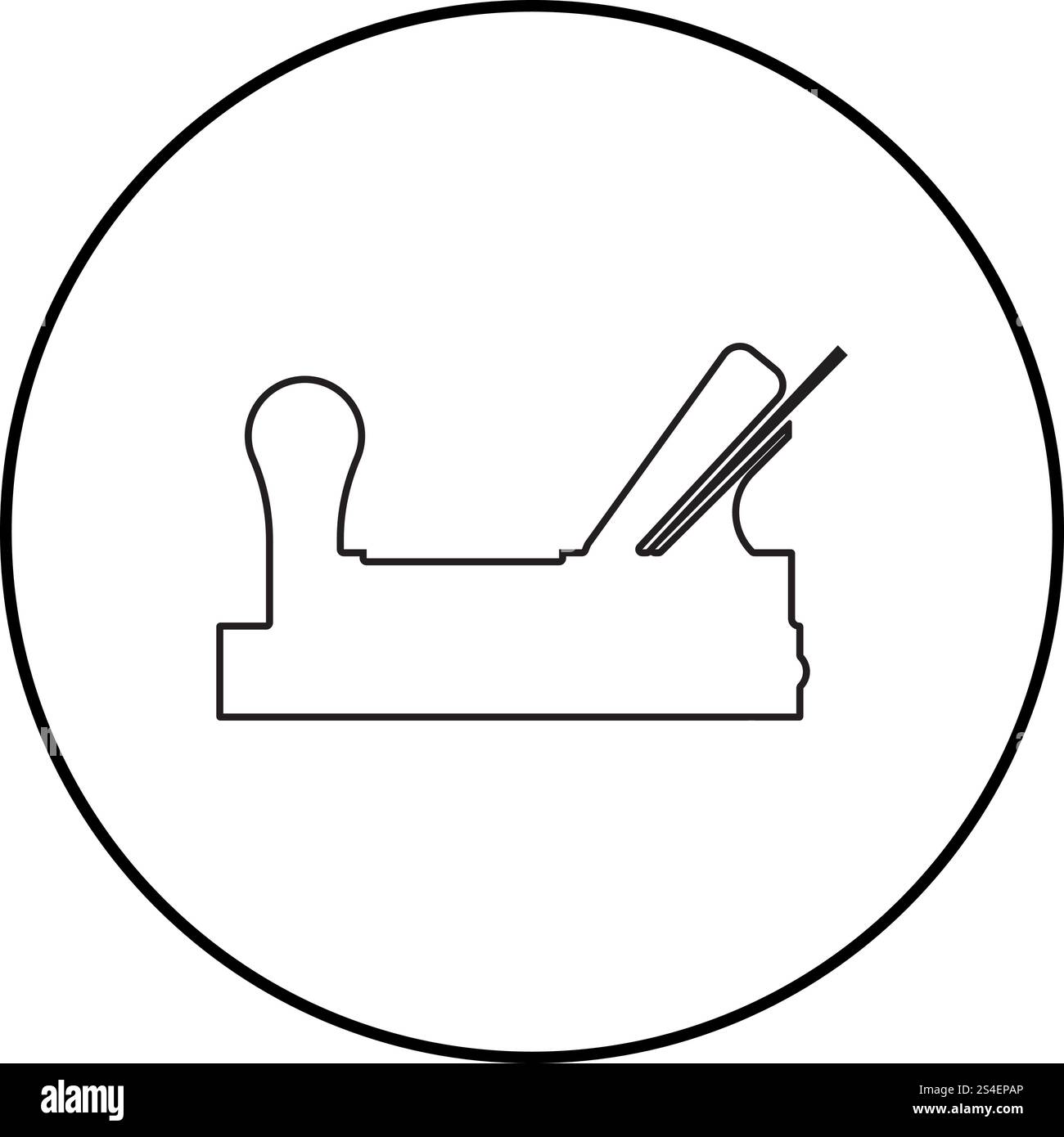 Jointer plane with wood icon black color outline vector illustration ...