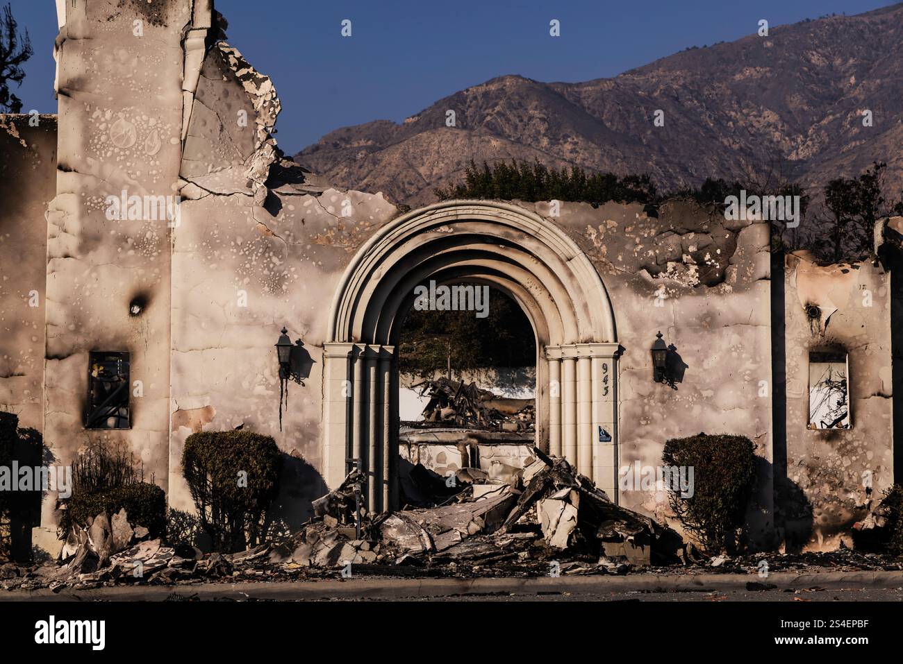 Altadena, USA. 11th Jan, 2025. Fire aftermath in the community of ...