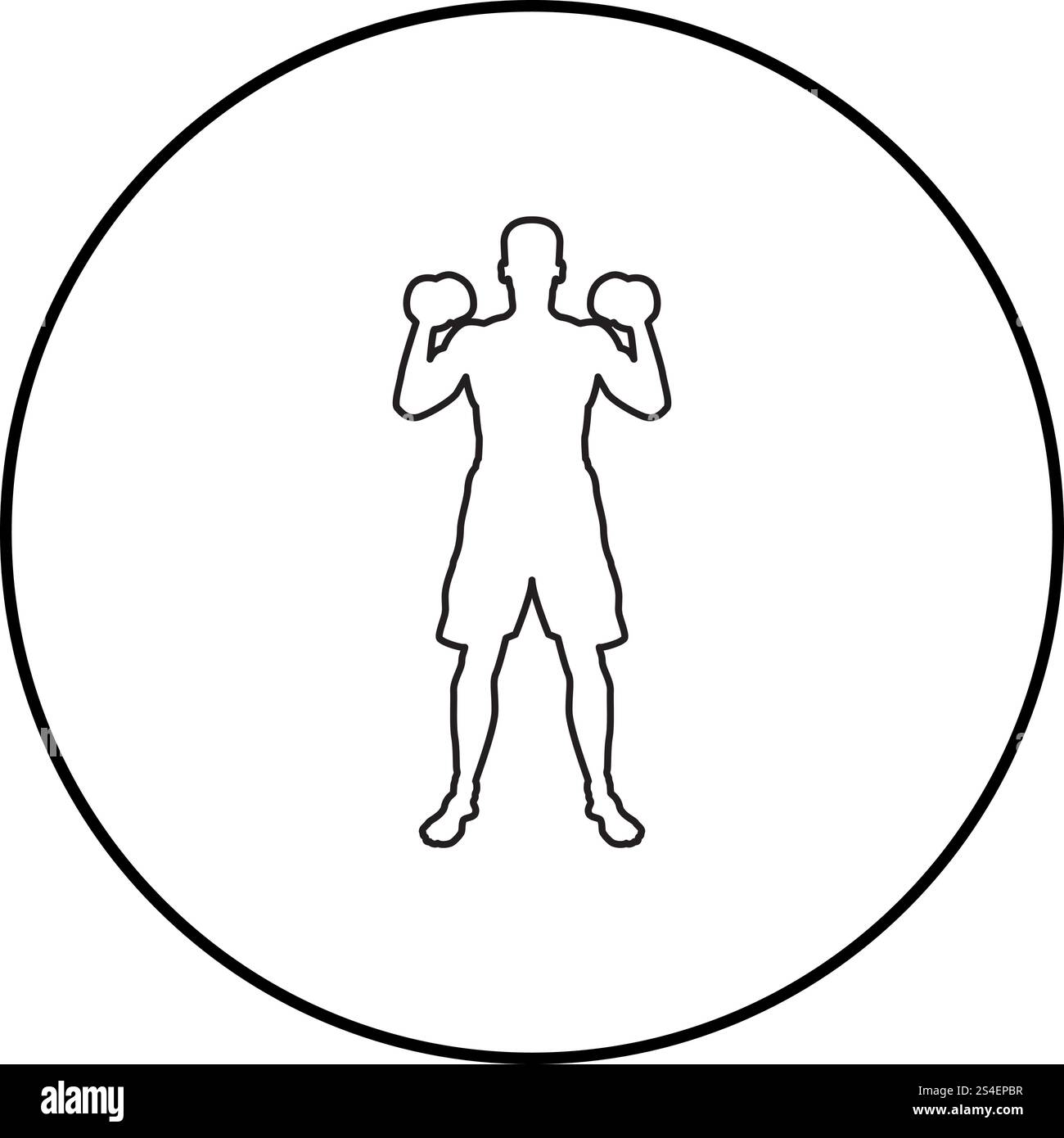 Man doing exercises with dumbbells Sport action male Workout silhouette ...