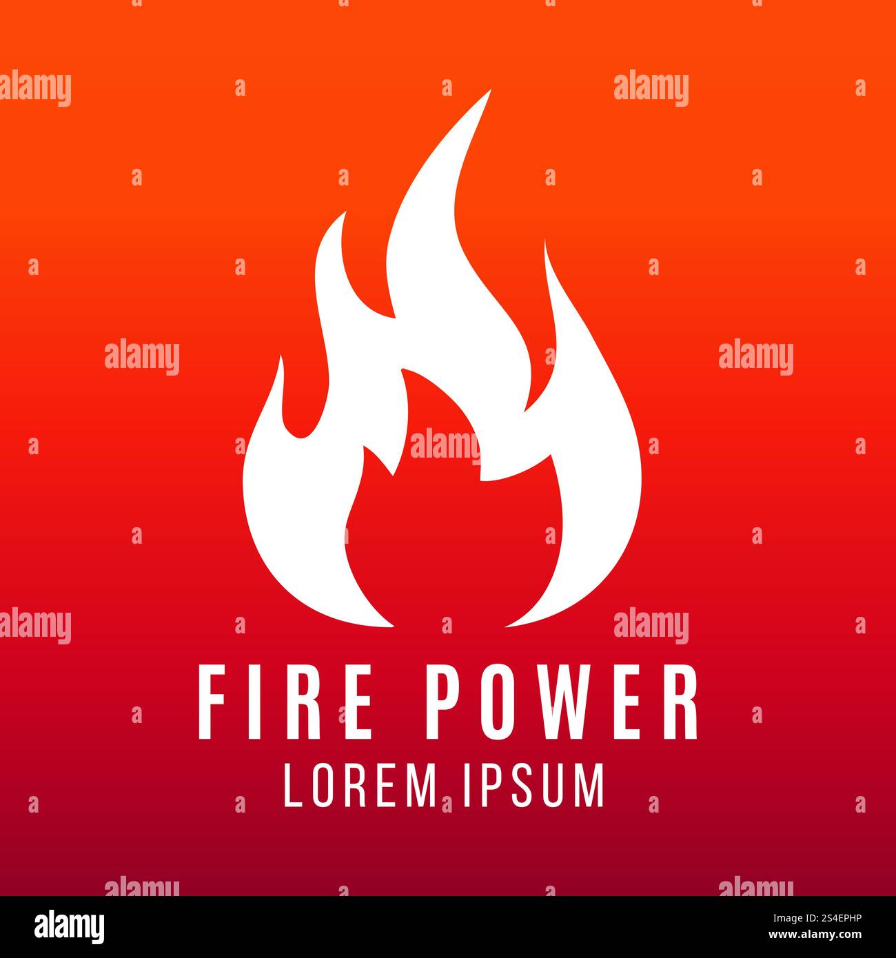 White flame of fire logo design on bright background. Fire power vector ...