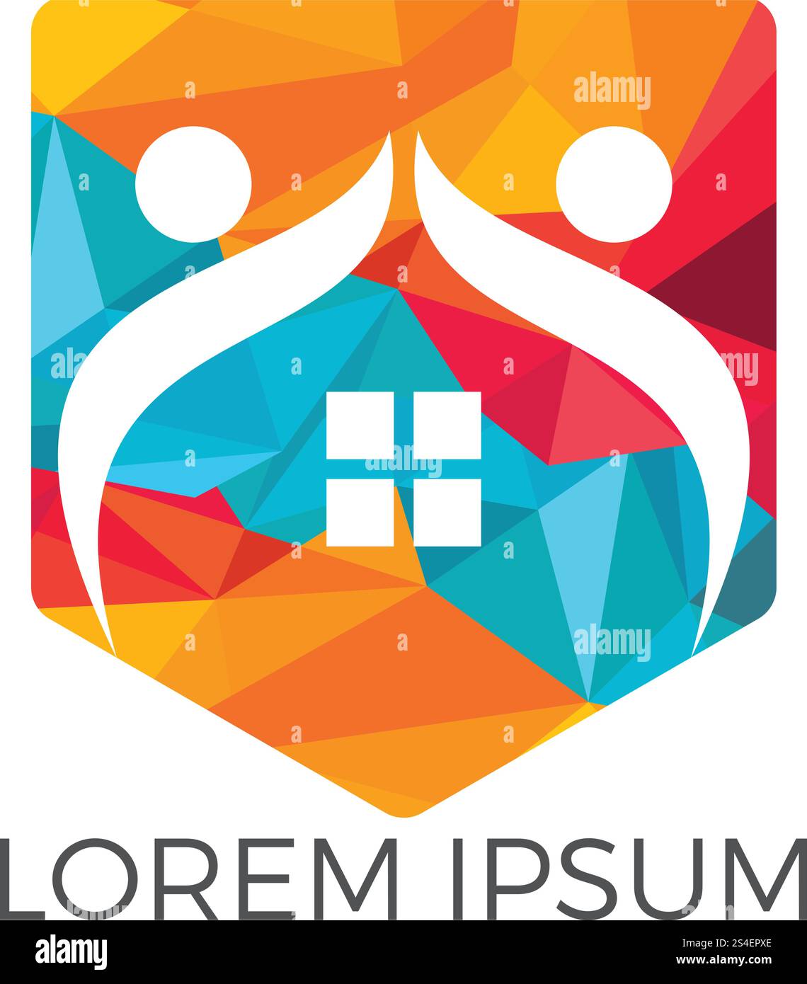 House and people logo design. House and joyful people vector logo ...