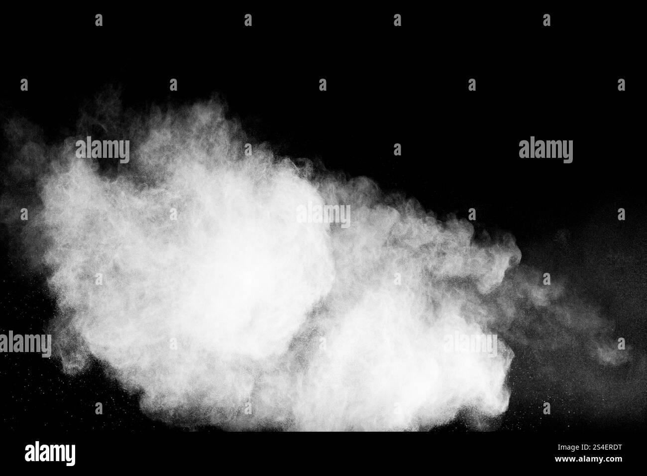 White Dust Cloud Explosion on Dark Background.Ethereal White Powder ...