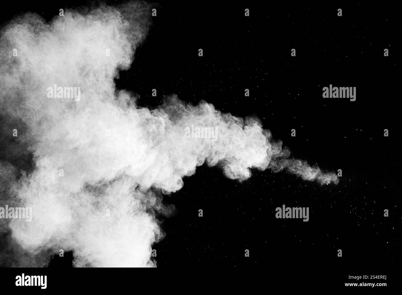 White Dust Cloud Explosion on Dark Background.Ethereal White Powder ...