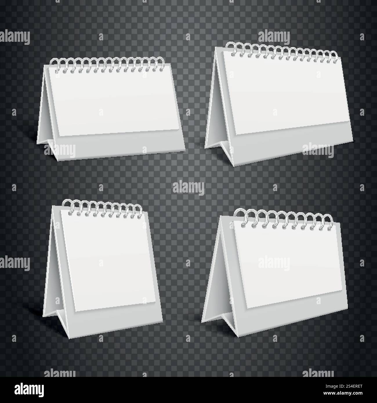 Blank desk paper calendar. Empty folded envelope with spring vector ...