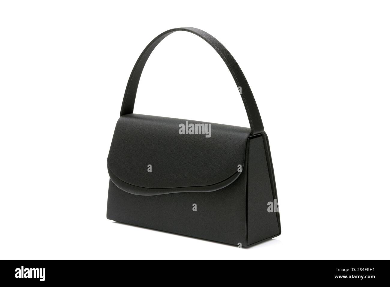 modern and simple black women's leather texture handbag isolated on ...