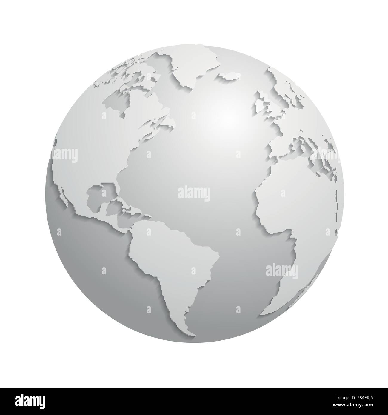 Origami white paper world globe. 3d vector illustration global earth ...