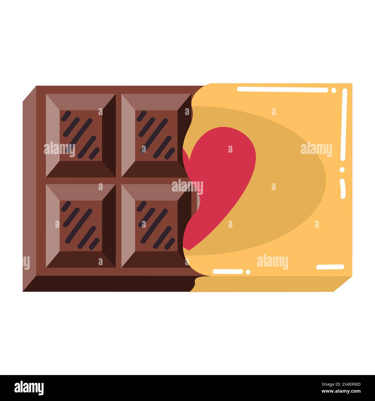 Chocolate bar in heart Cut Out Stock Images & Pictures - Alamy