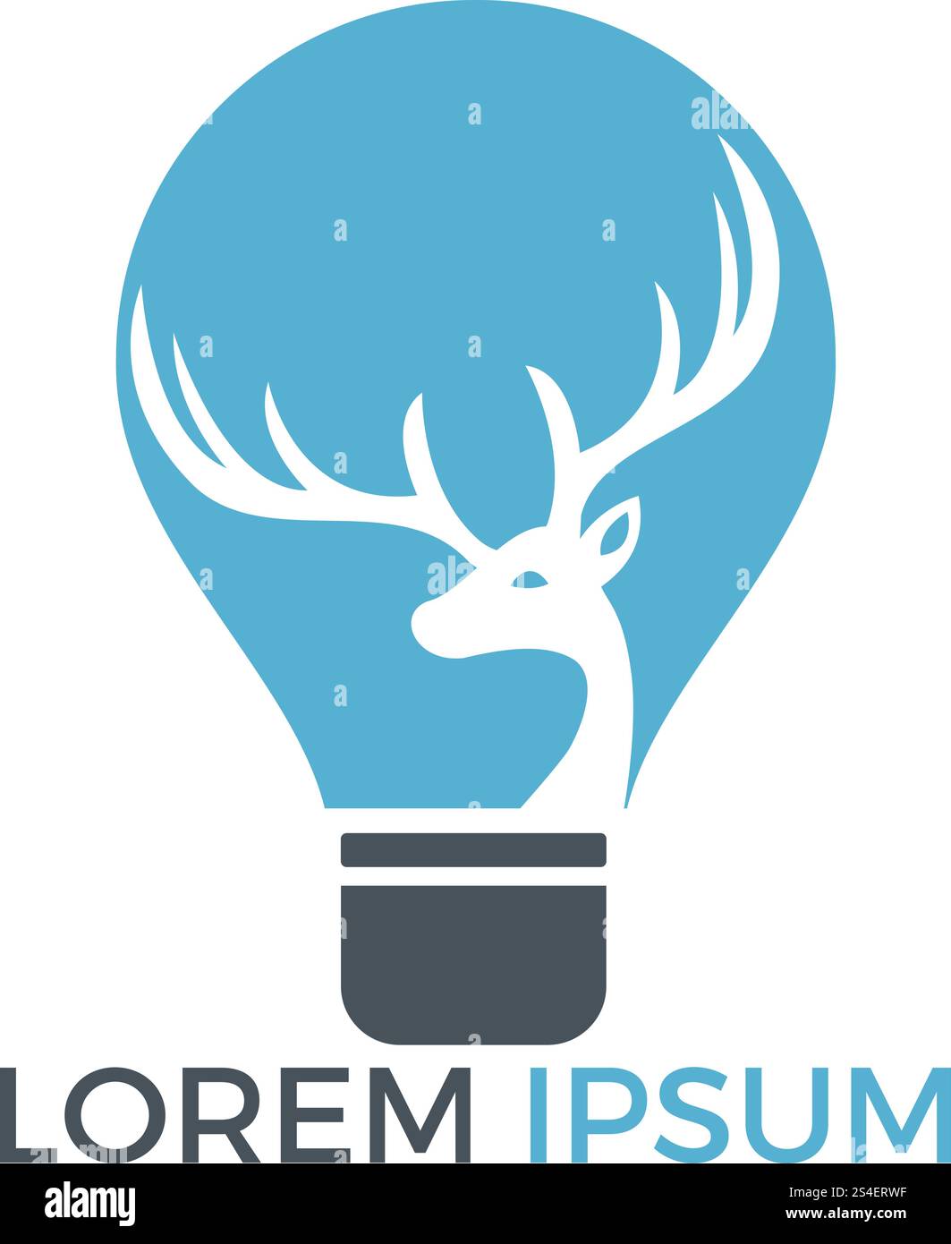 Stag head with light bulb Stock Vector Images - Alamy
