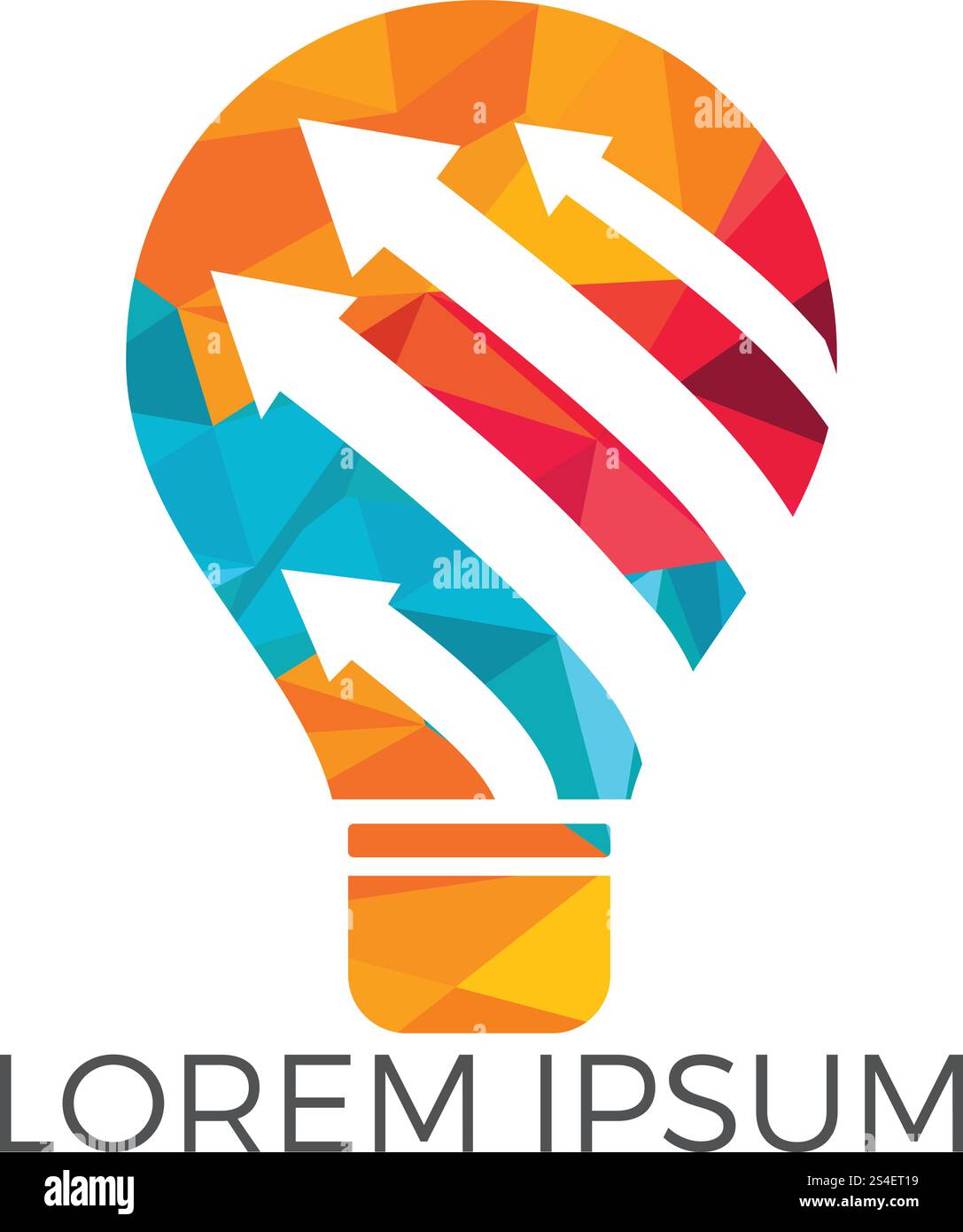 Arrows with light bulb logo concept Stock Vector Image & Art - Alamy