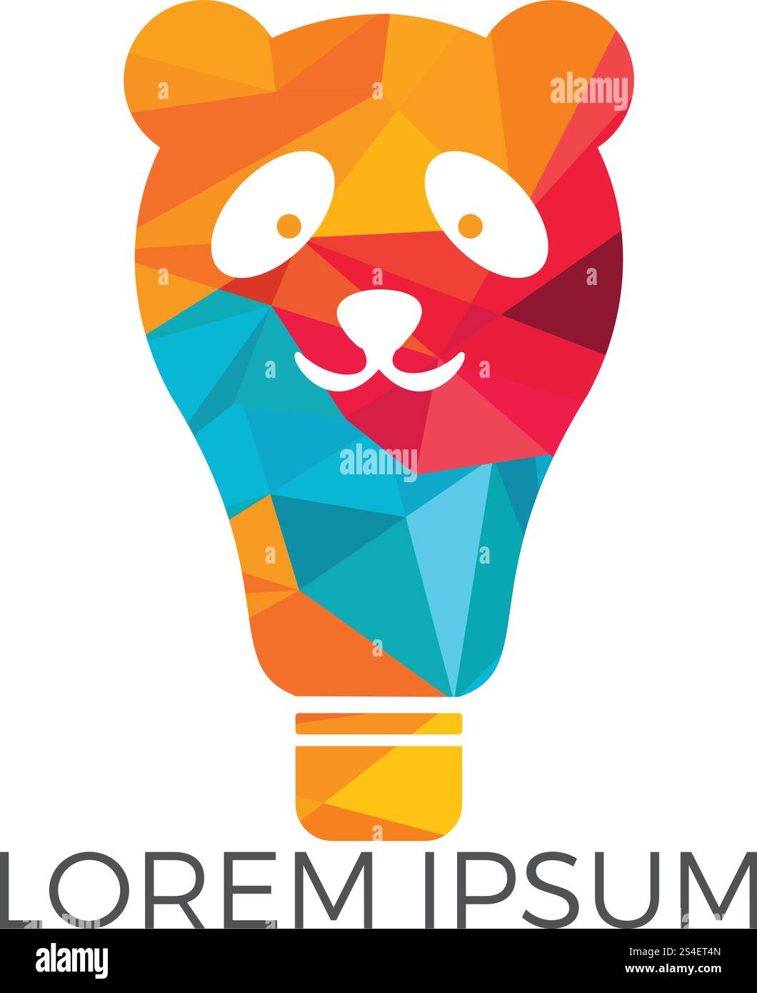Light bulb panda shape logo design. Creative animal and zoo ideas ...
