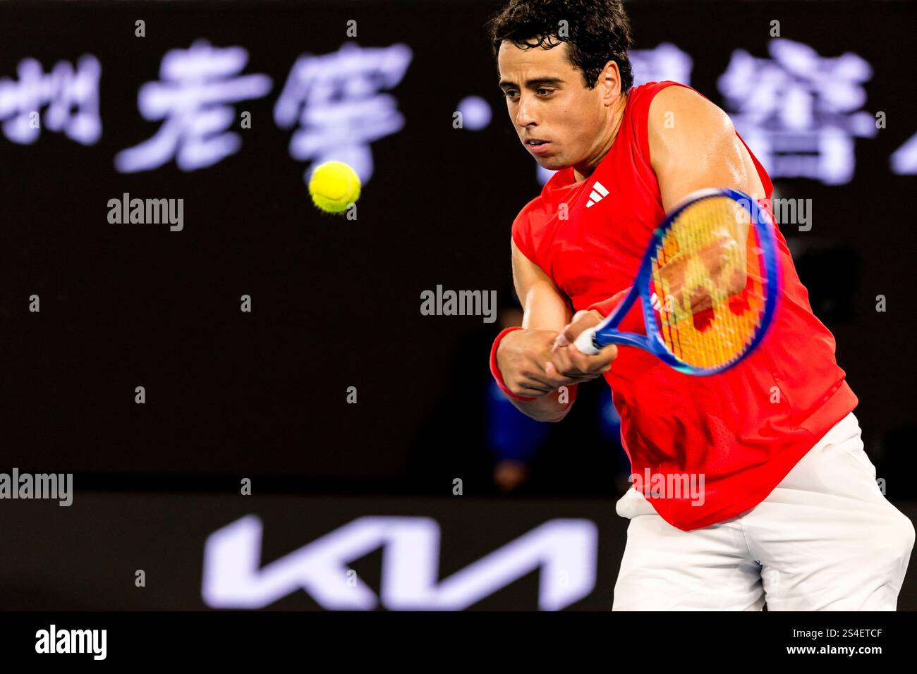 MELBOURNE, VIC - JANUARY 12: Jaume Munar of Spain in action during ...