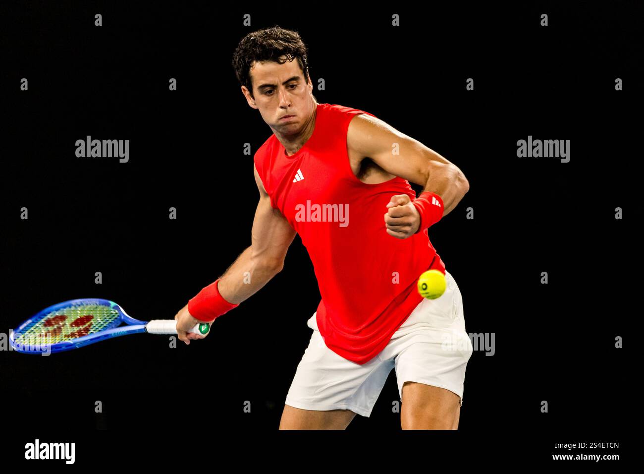 MELBOURNE, VIC - JANUARY 12: Jaume Munar of Spain in action during ...