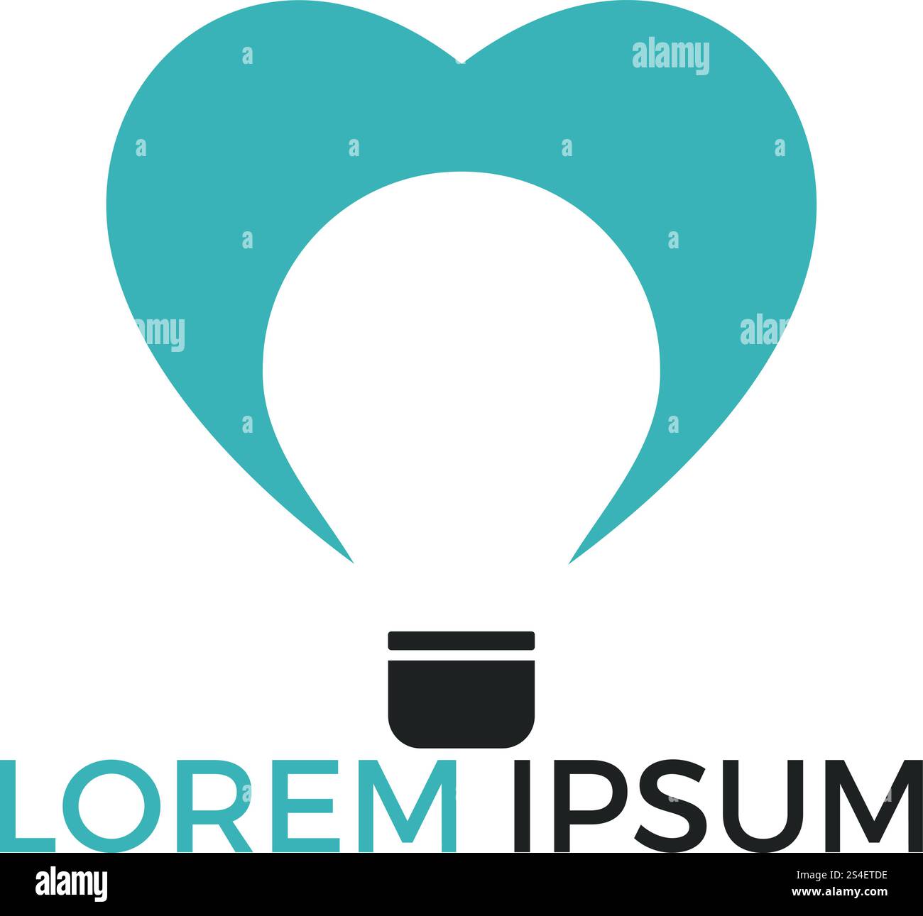 Heartlight Logo. Light bulb as heart vector logo design Stock Vector ...