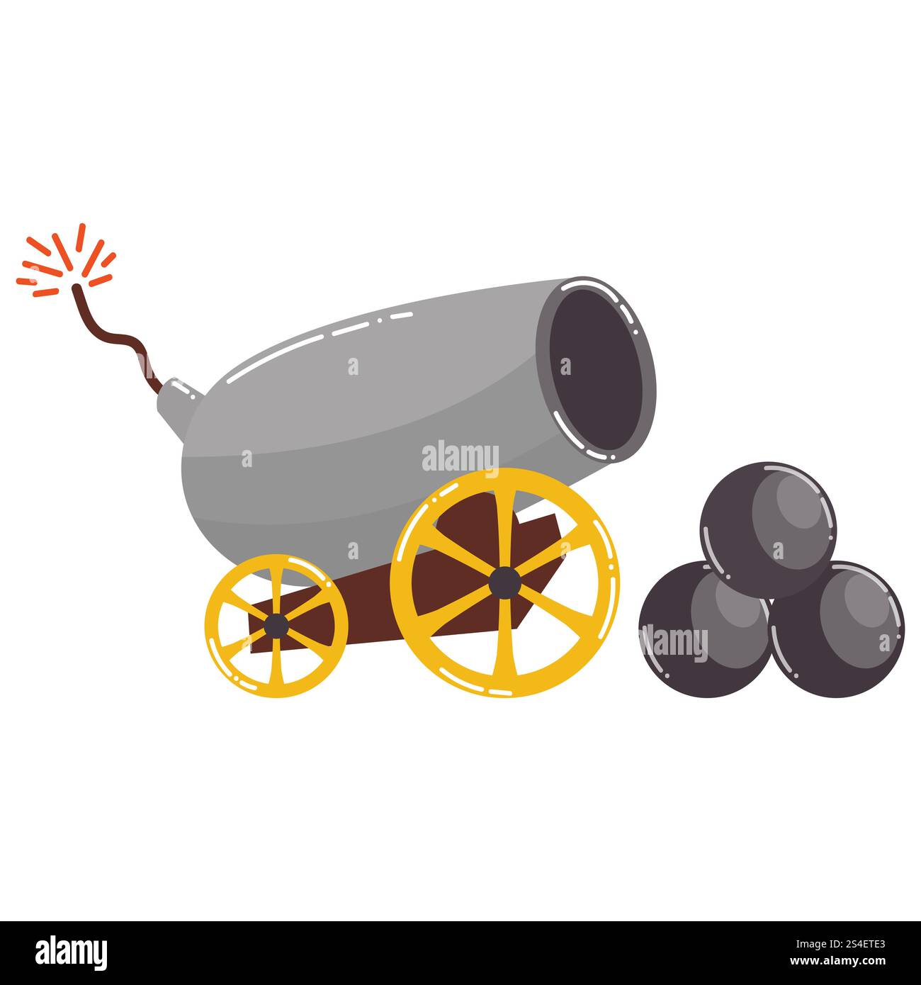 Old cannon with symbols Cut Out Stock Images & Pictures - Alamy